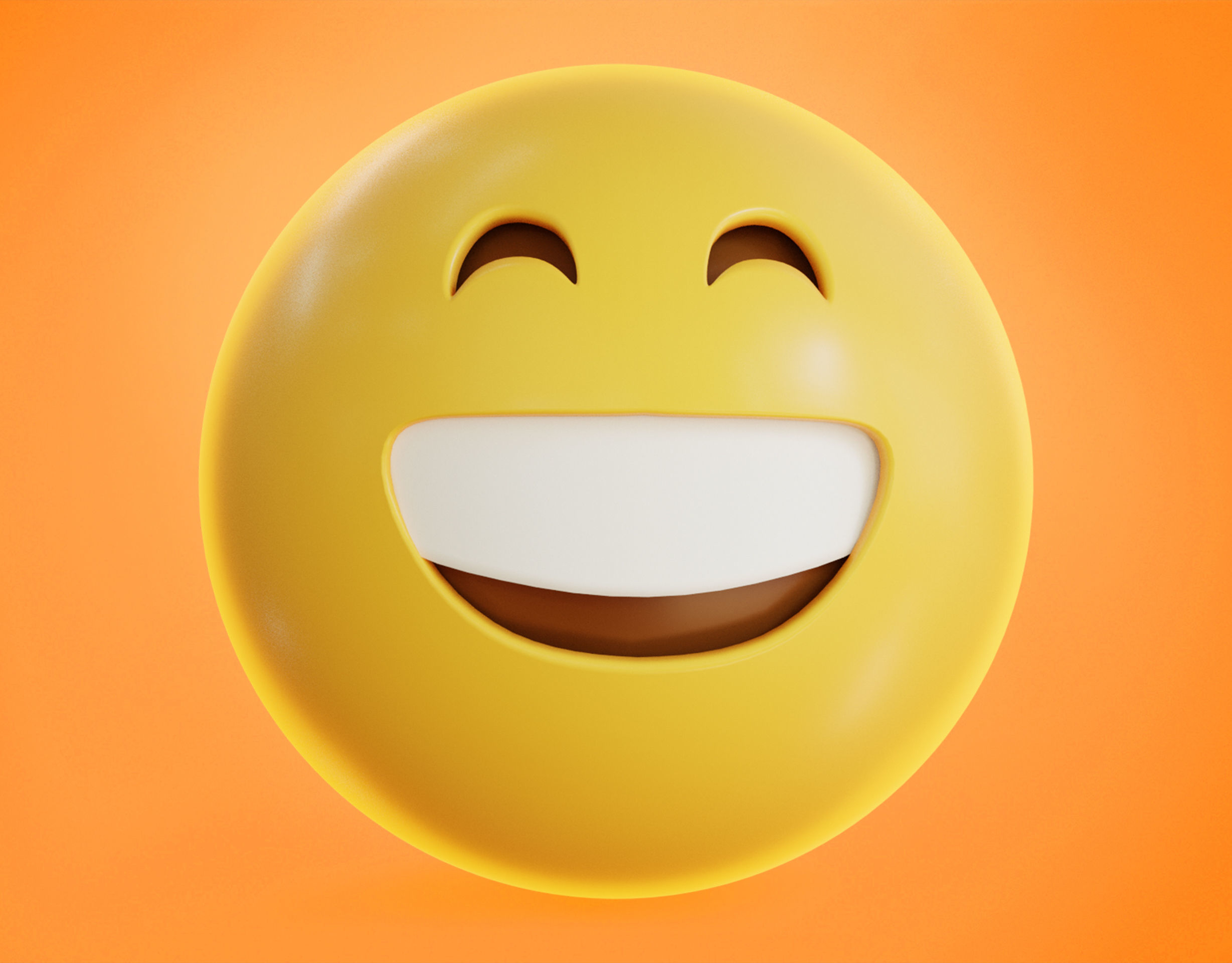 3D model Grinning face with smiling Eyes Animated Emoji VR / AR / low ...