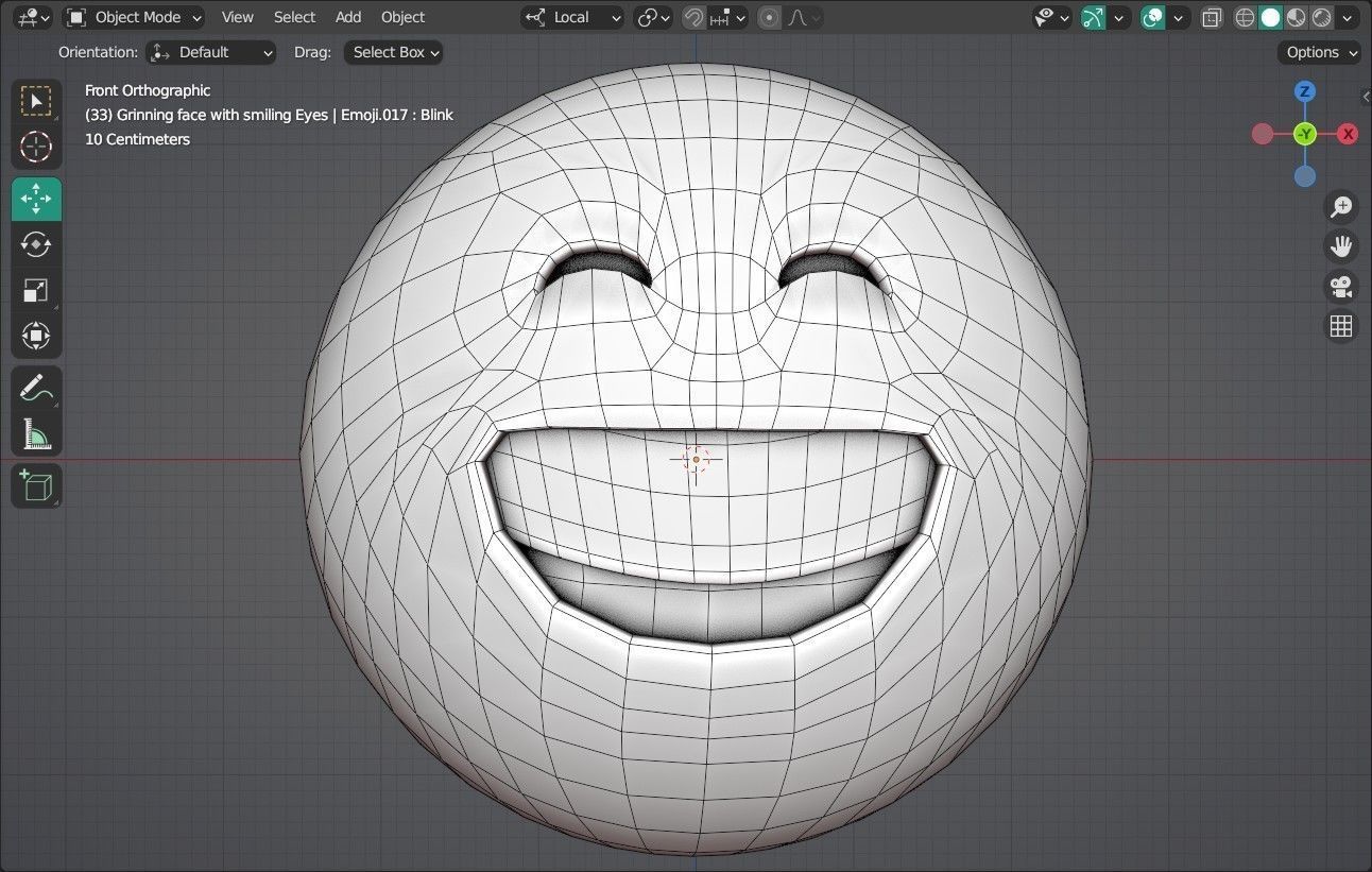 3D model Grinning face with smiling Eyes Animated Emoji VR / AR / low ...