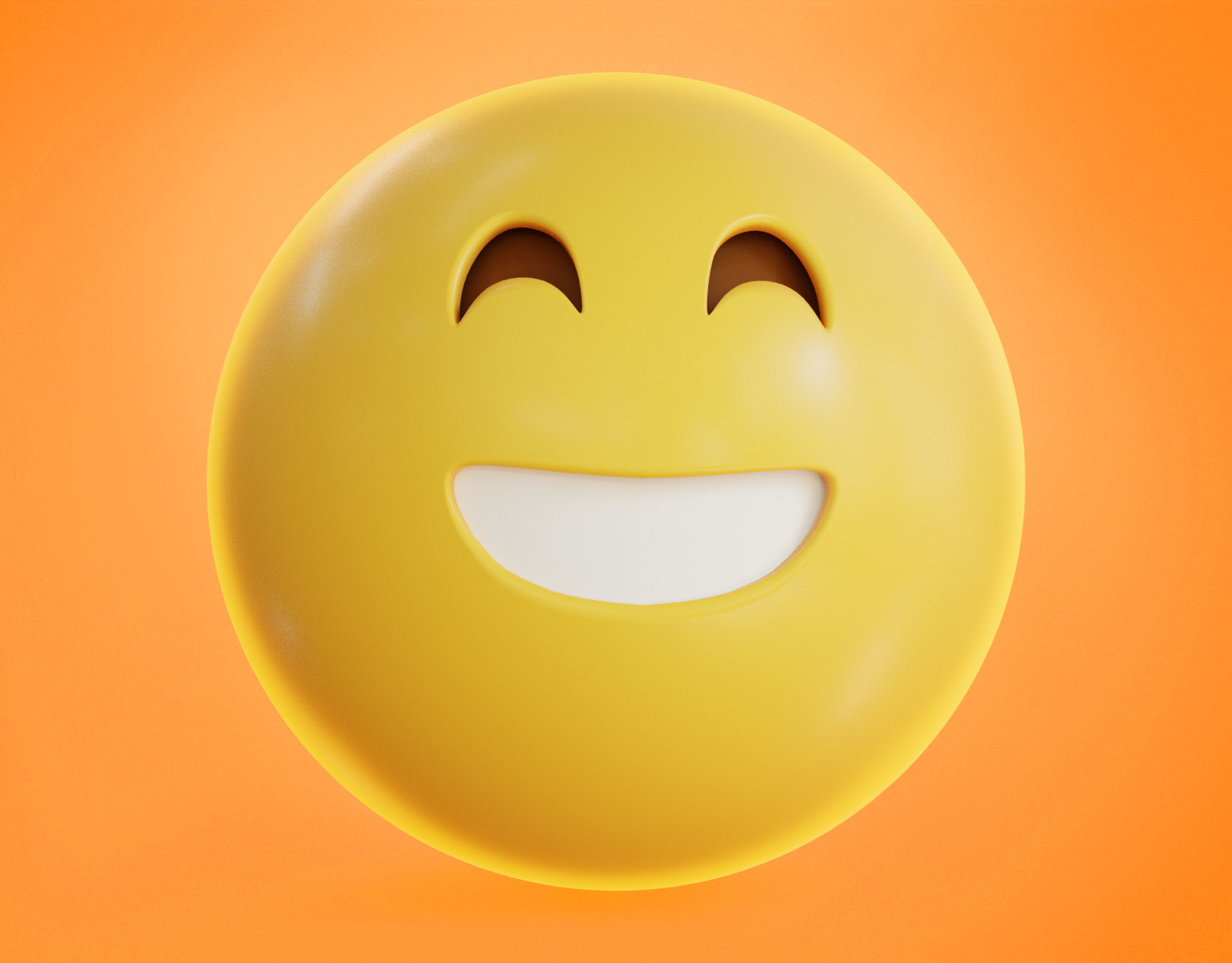 3D model Grinning face with smiling Eyes Animated Emoji VR / AR / low ...