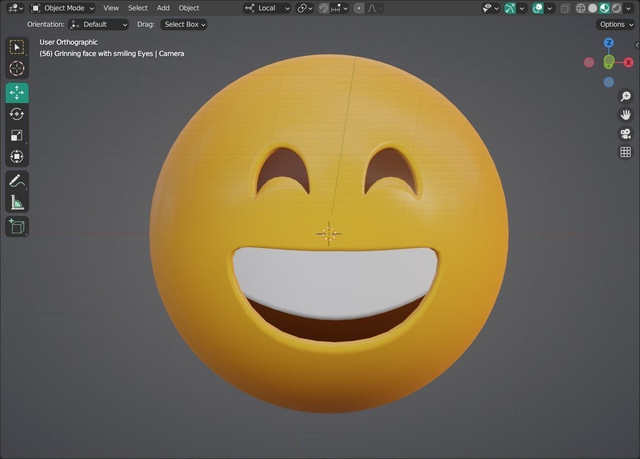3D model Grinning face with smiling Eyes Animated Emoji VR / AR / low ...