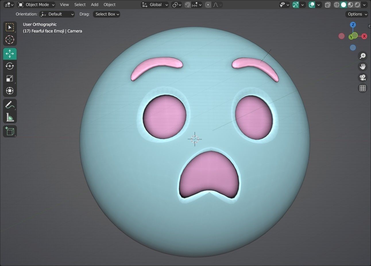 3D model Fearful face Animated Emoji VR / AR / low-poly | CGTrader