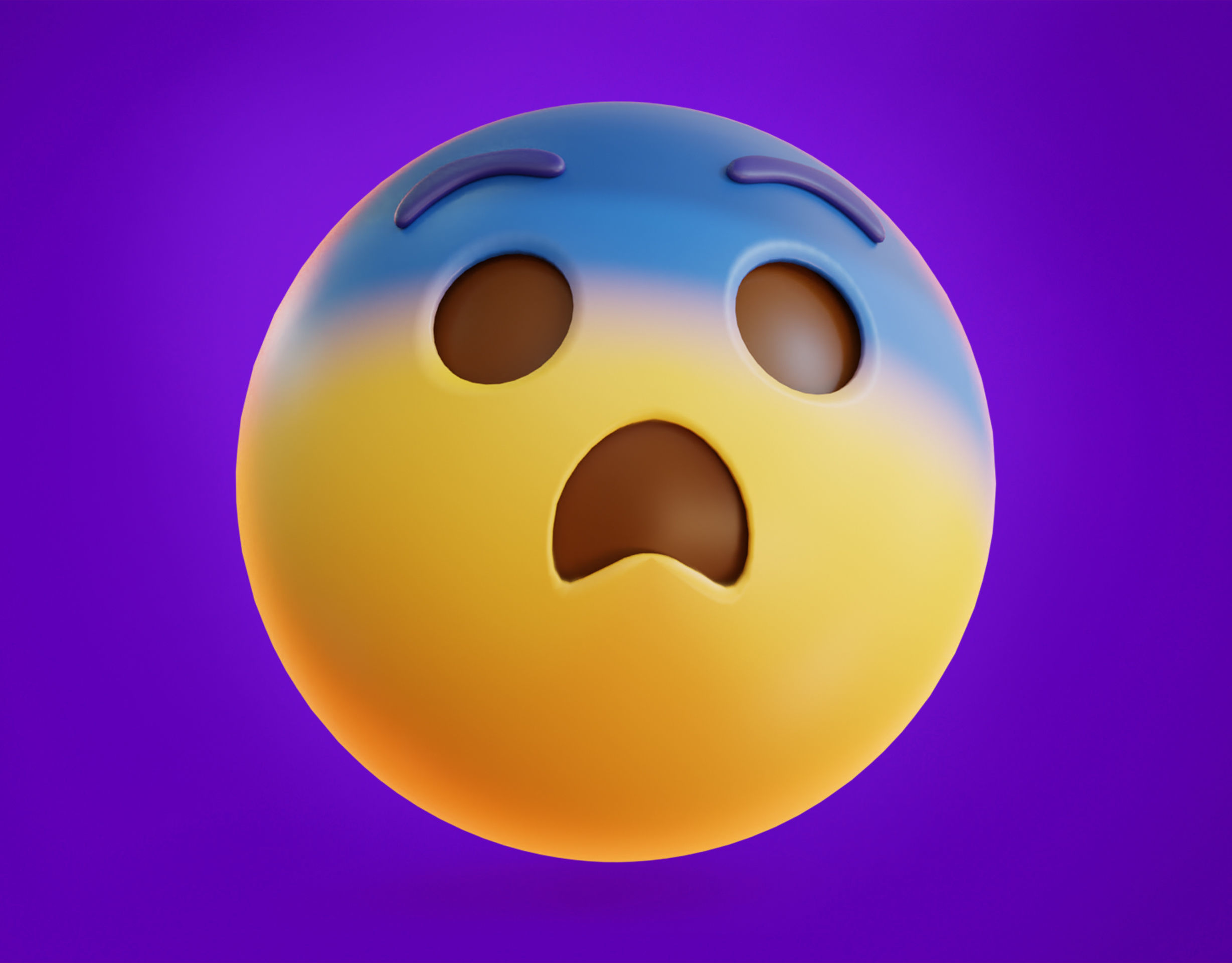 3D model Fearful face Animated Emoji VR / AR / low-poly | CGTrader