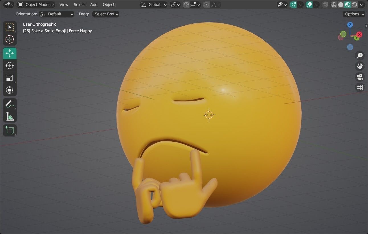 3D model Fake a Smile Animated Emoji VR / AR / low-poly | CGTrader