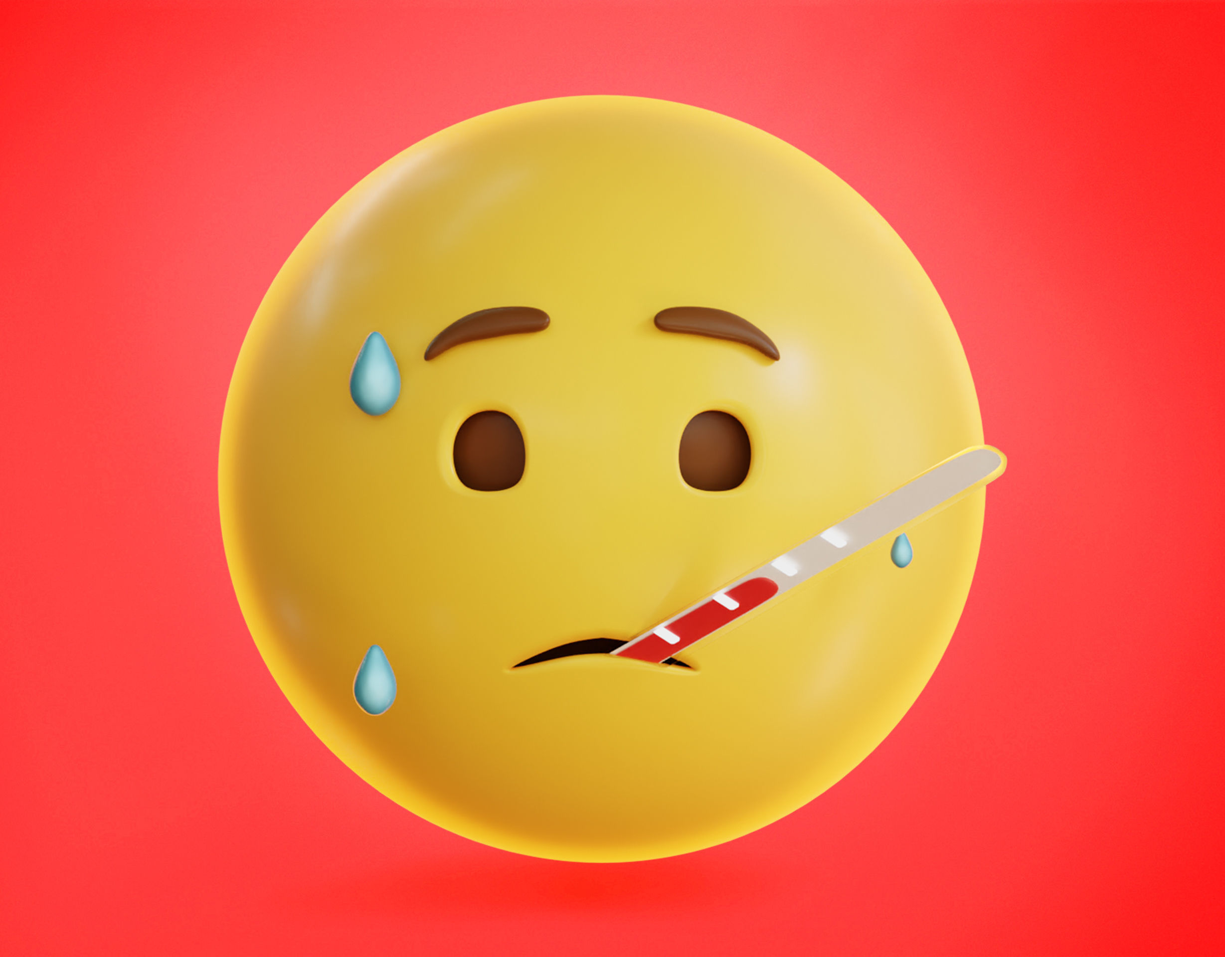 3D model Face with thermometer Animated Emoji VR / AR / low-poly | CGTrader