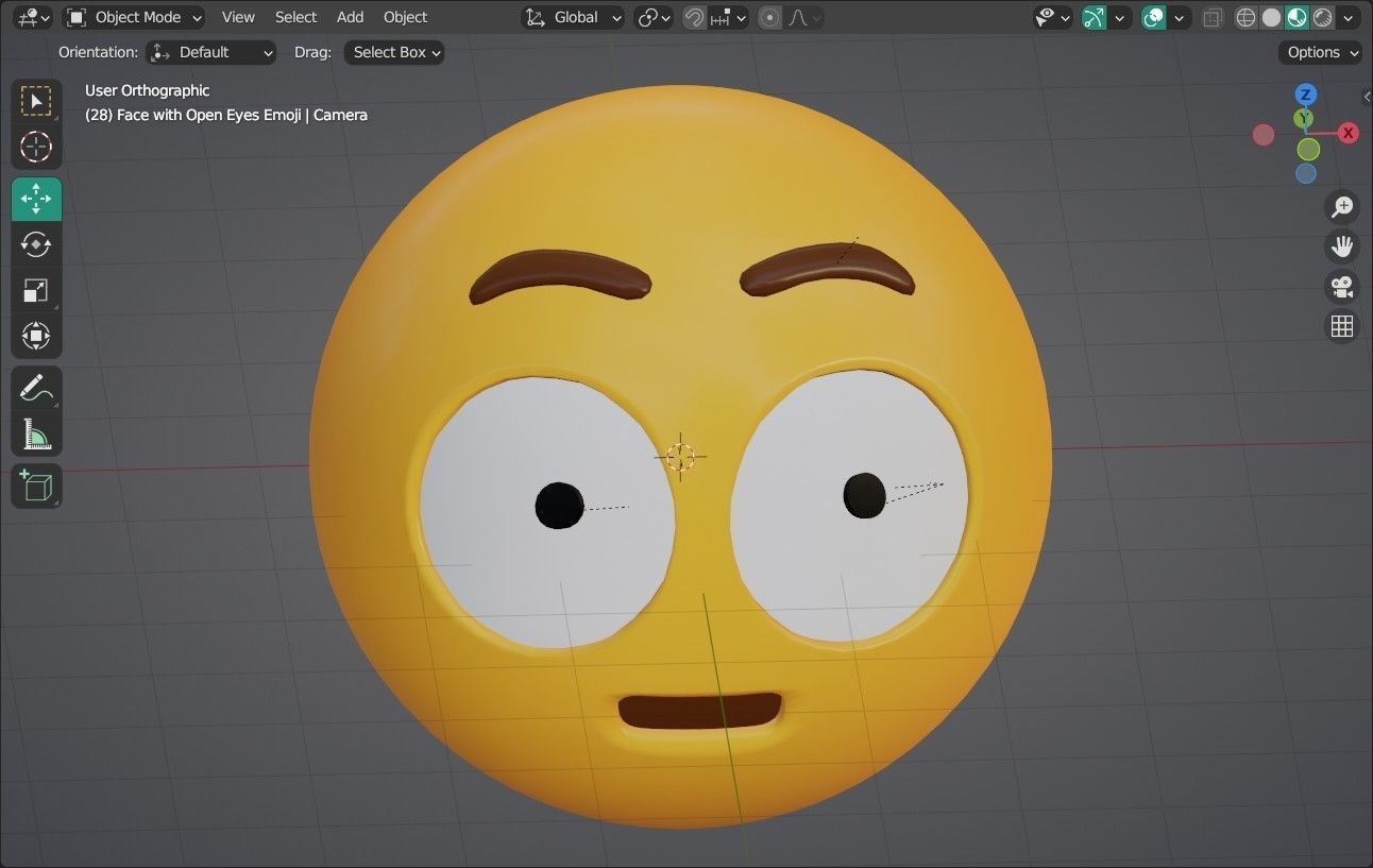 3D model Face with Open Eyes Animated Emoji VR / AR / low-poly | CGTrader