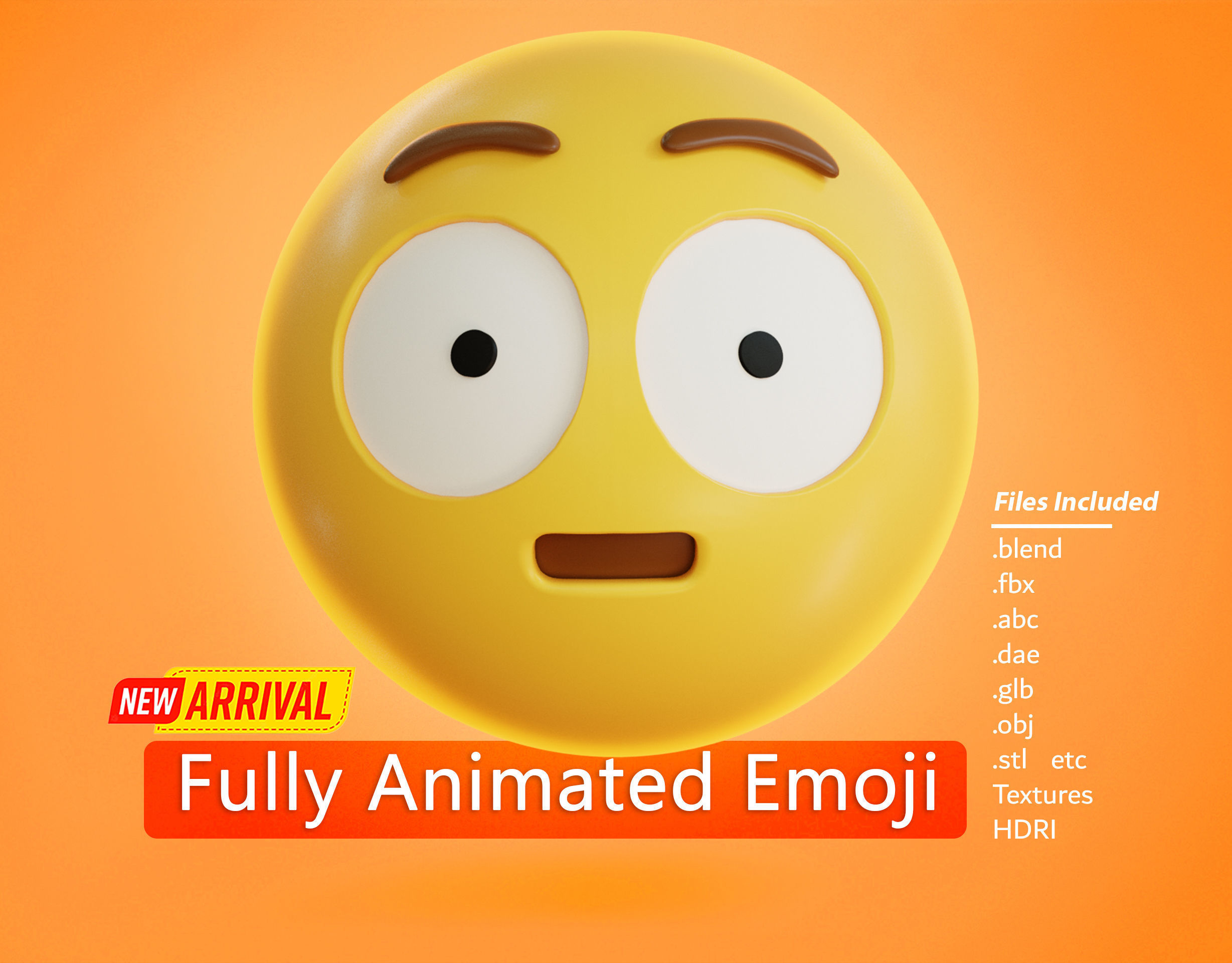 3D model Face with Open Eyes Animated Emoji VR / AR / low-poly | CGTrader