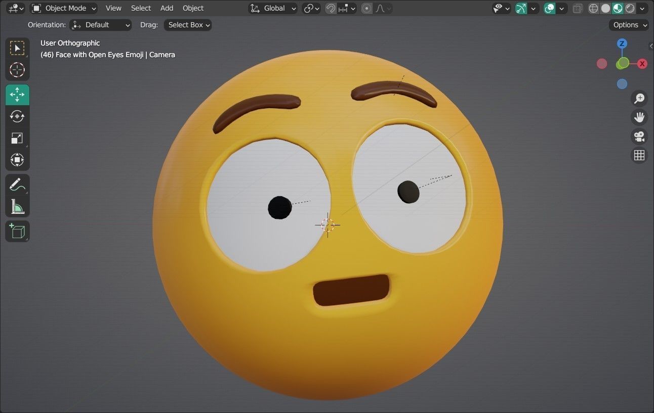 3D model Face with Open Eyes Animated Emoji VR / AR / low-poly | CGTrader