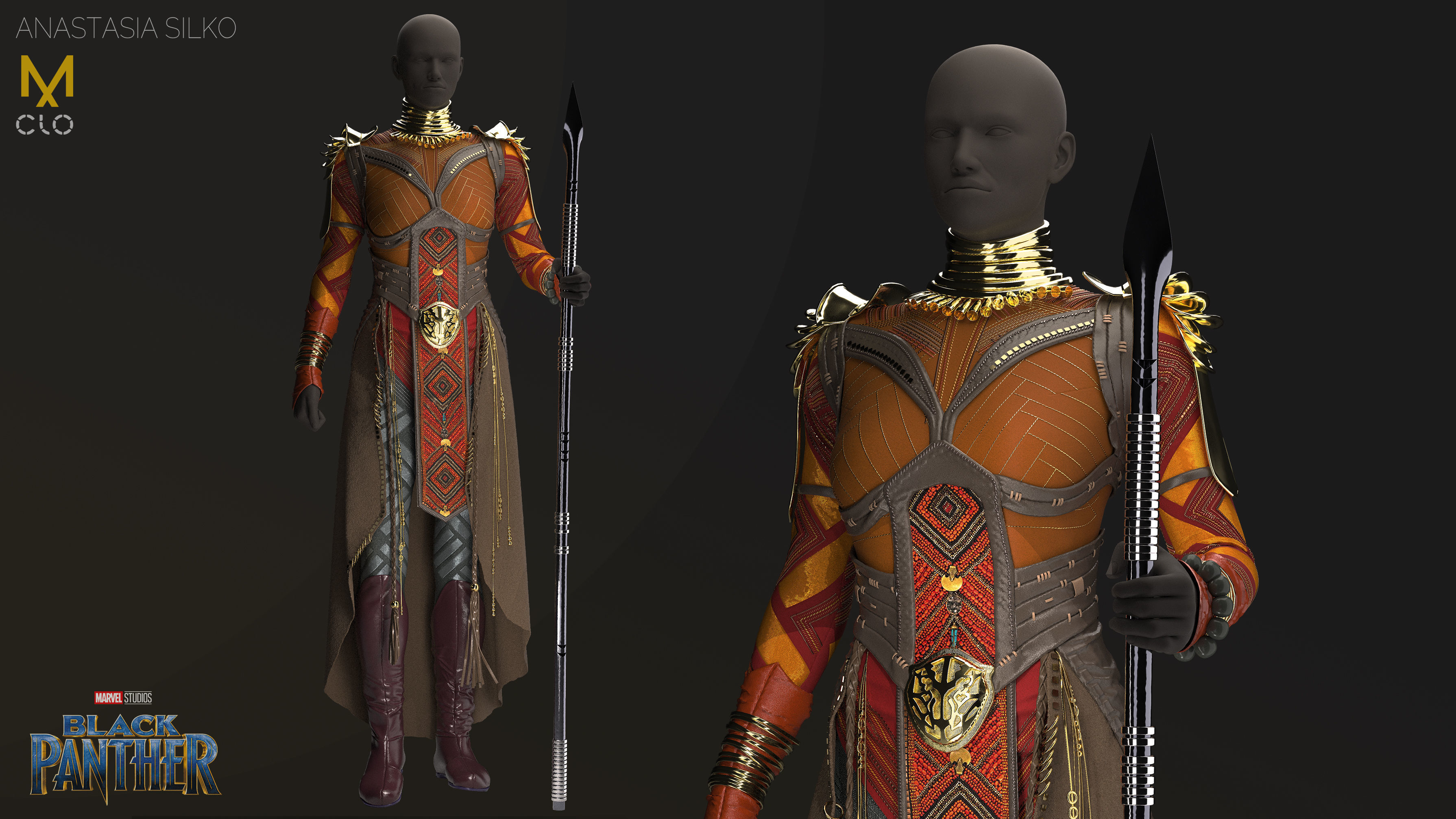 Okoye costume Wakanda Forever Black Panther MD PROJECT AND OBJ 3D model ...