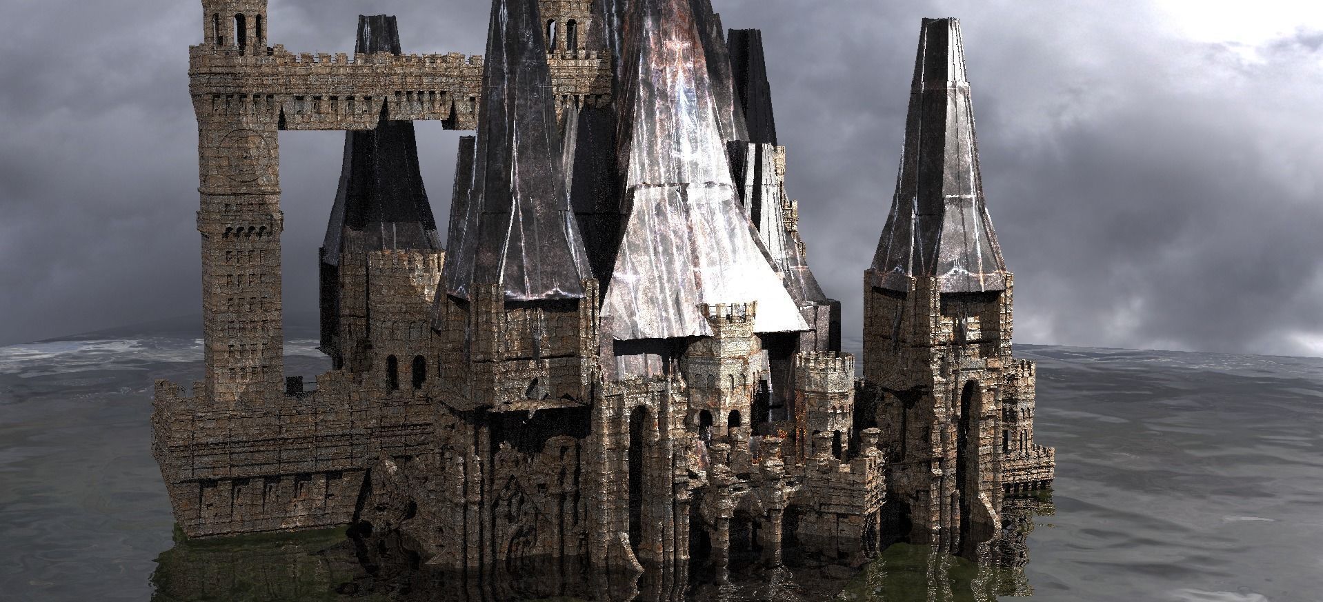 Medieval Swamp wizard Tower fort 3D model | CGTrader