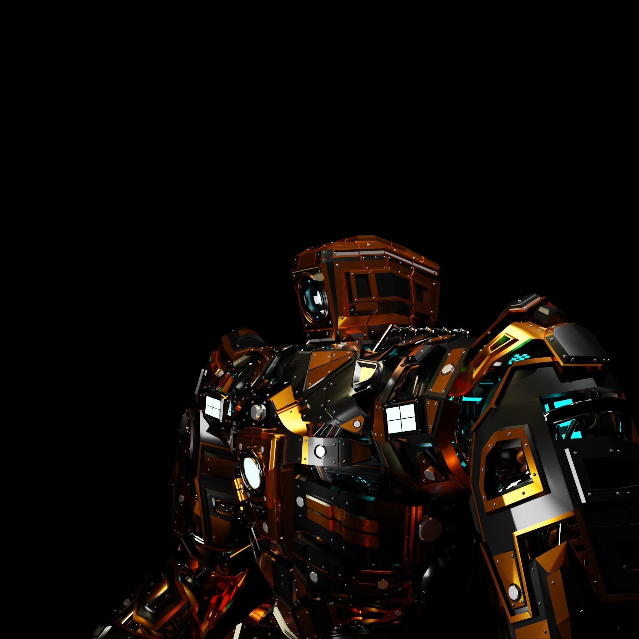 3D model War mech low poly and realistic mixed VR / AR / low-poly ...