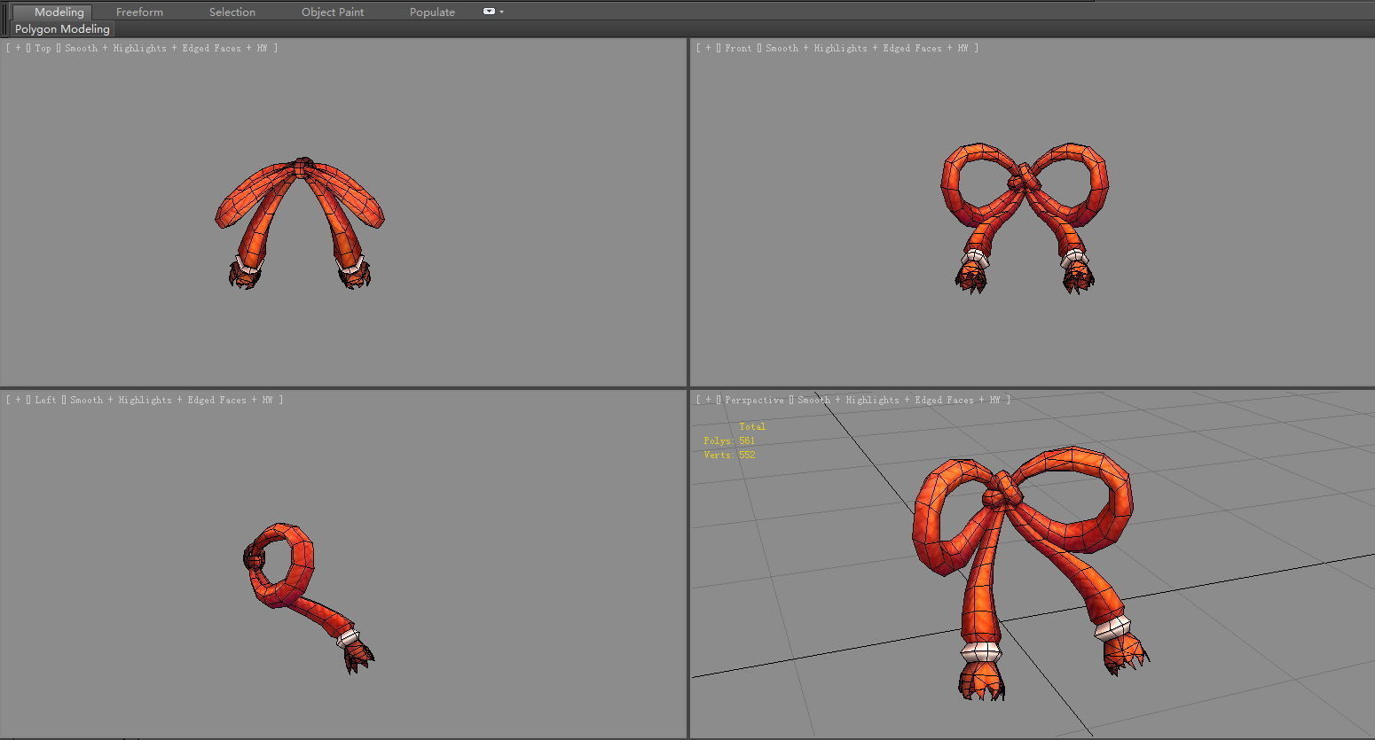 3D model Red knot - bowknot VR / AR / low-poly | CGTrader