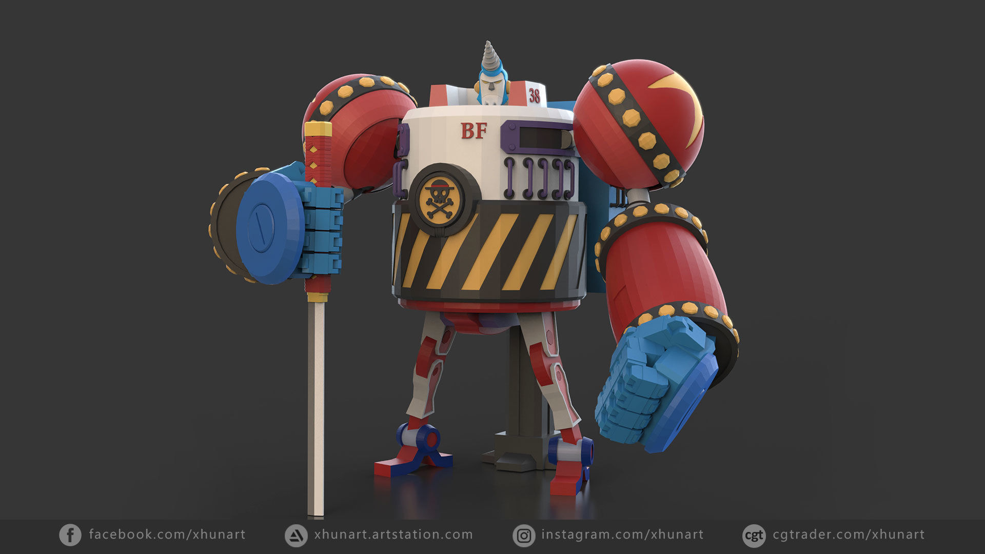 General Franky One Piece STL 3D model 3D printable | CGTrader