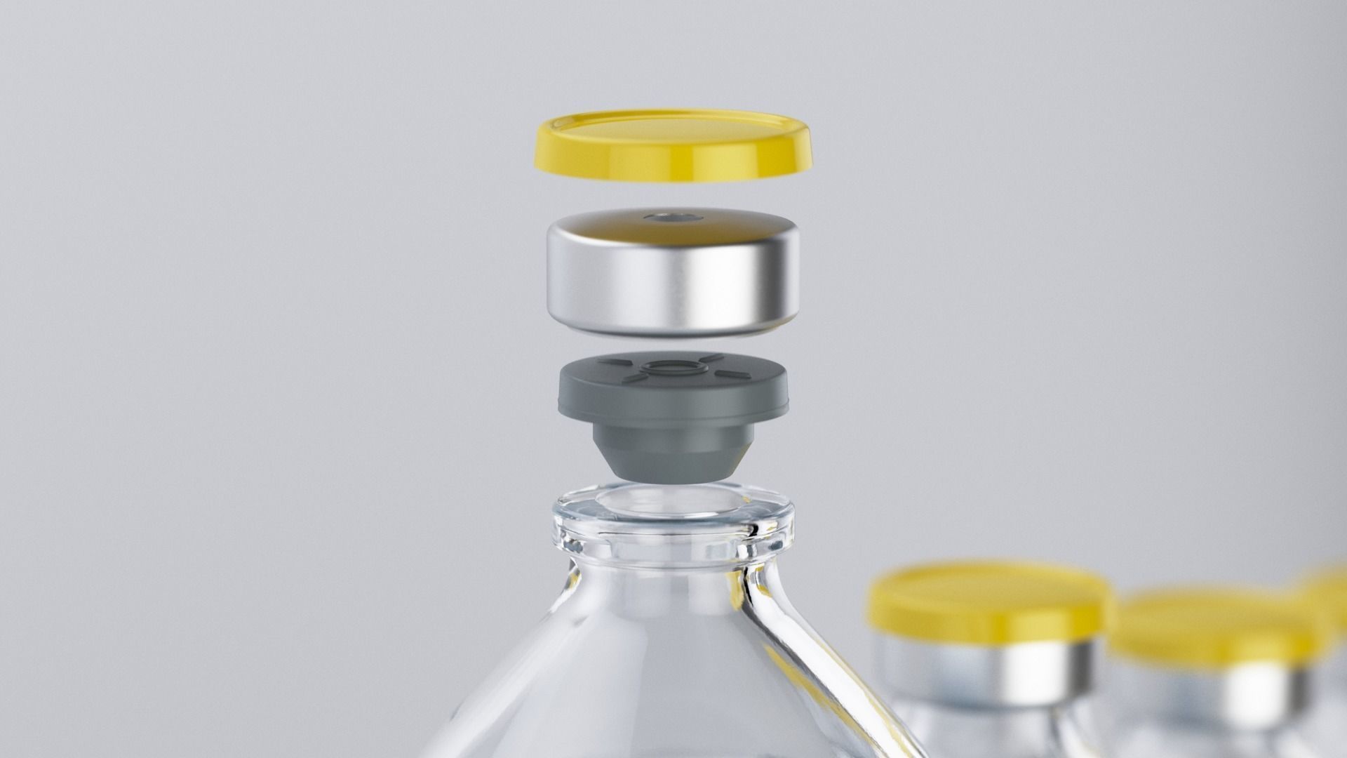 Vials molded glass industry standard DIN ISO 8362-4 in 10 sizes 3D ...