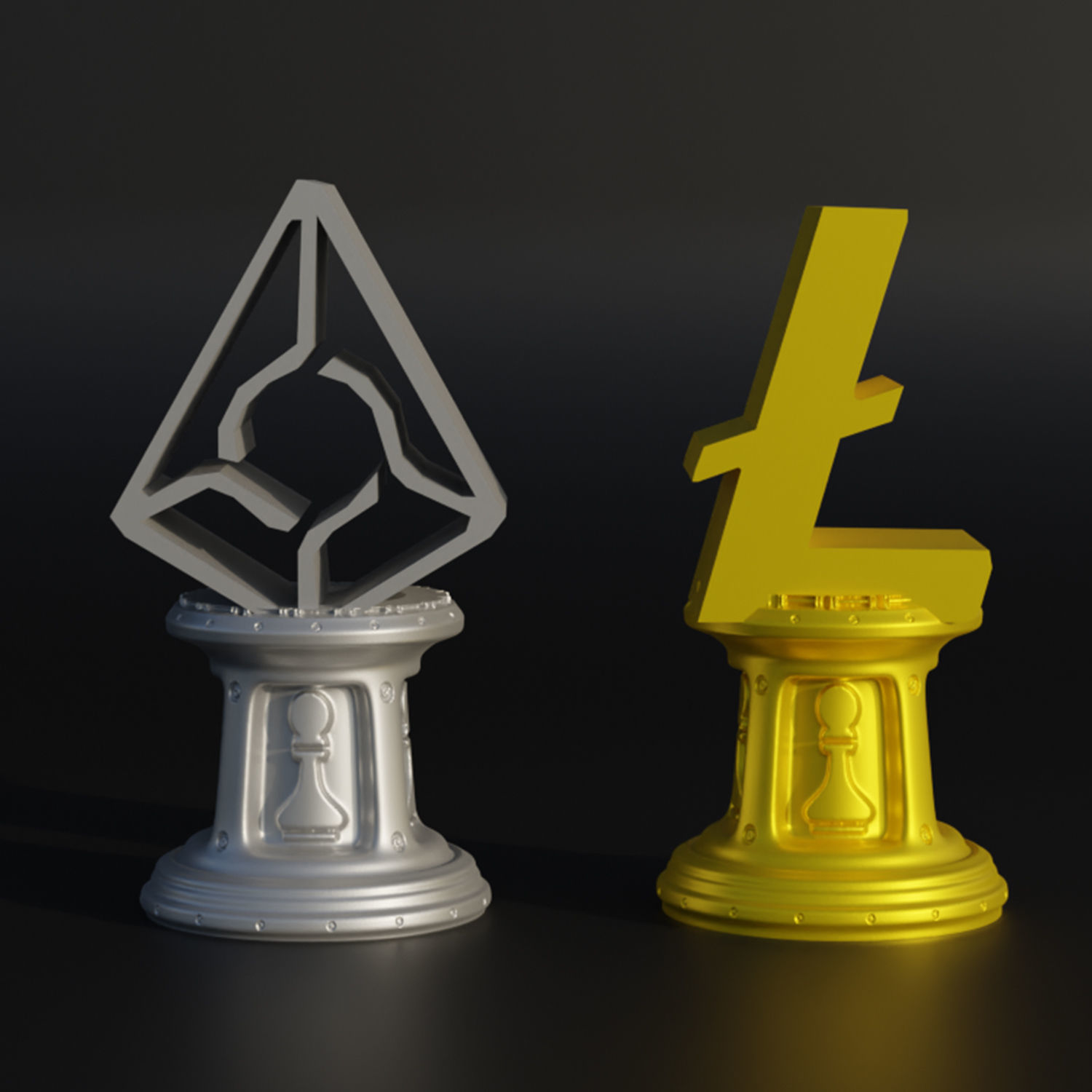 Crypto Coin Figure Chess Set - 18 Different Crypto Coin 3D model 3D ...
