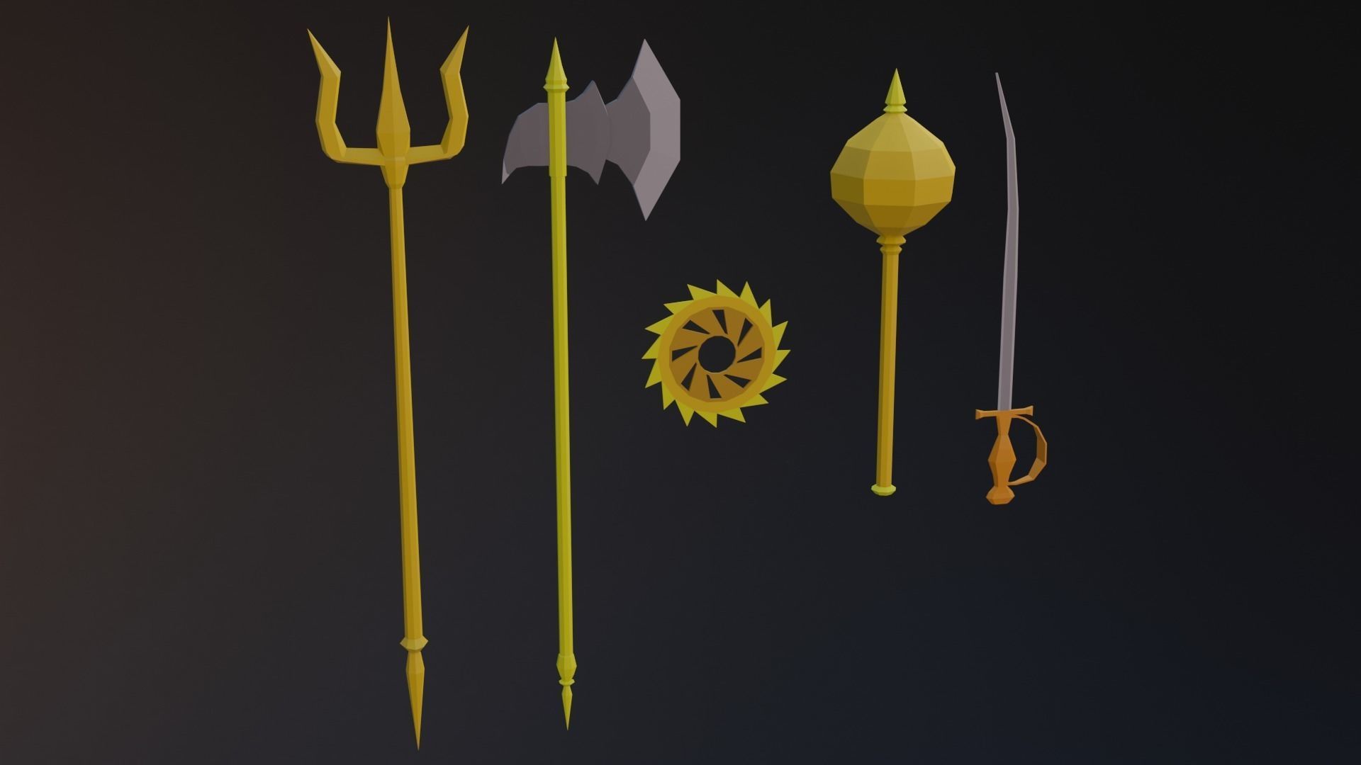3D model indian god weapons pack VR / AR / low-poly | CGTrader