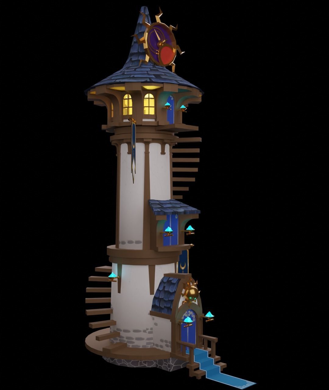 3D model Low poly Fantasy Tower VR / AR / low-poly | CGTrader