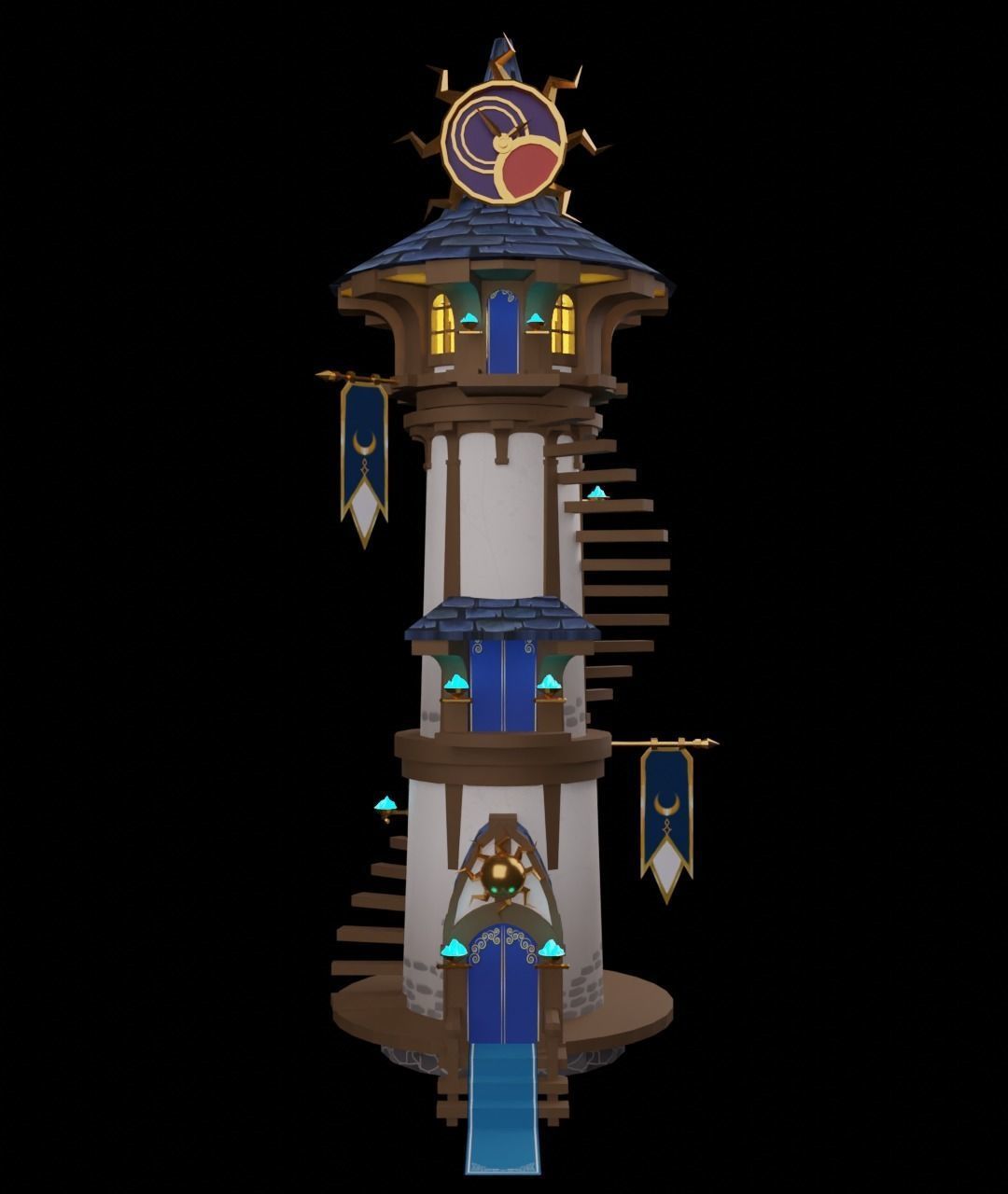 3D model Low poly Fantasy Tower VR / AR / low-poly | CGTrader