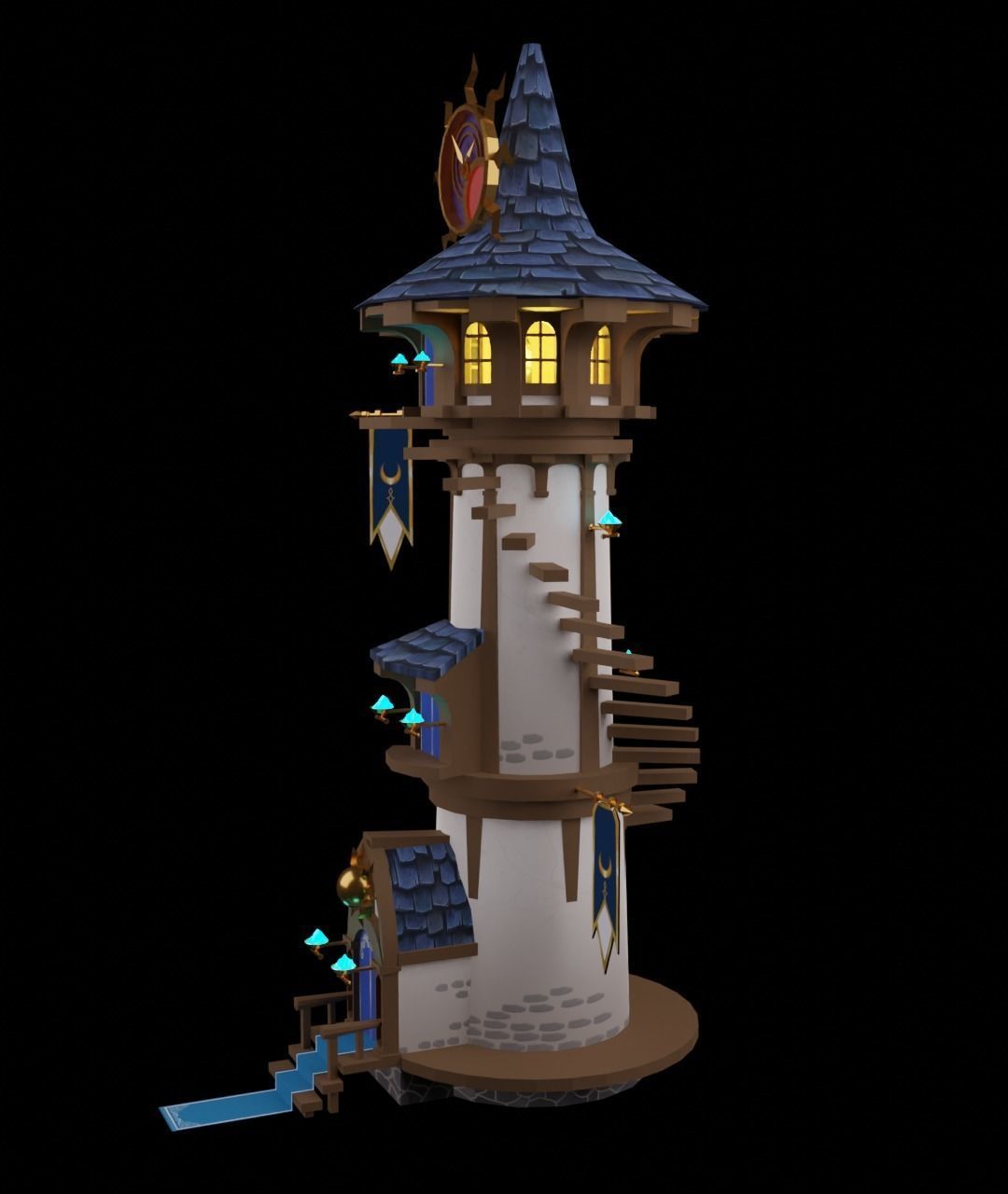 3D model Low poly Fantasy Tower VR / AR / low-poly | CGTrader