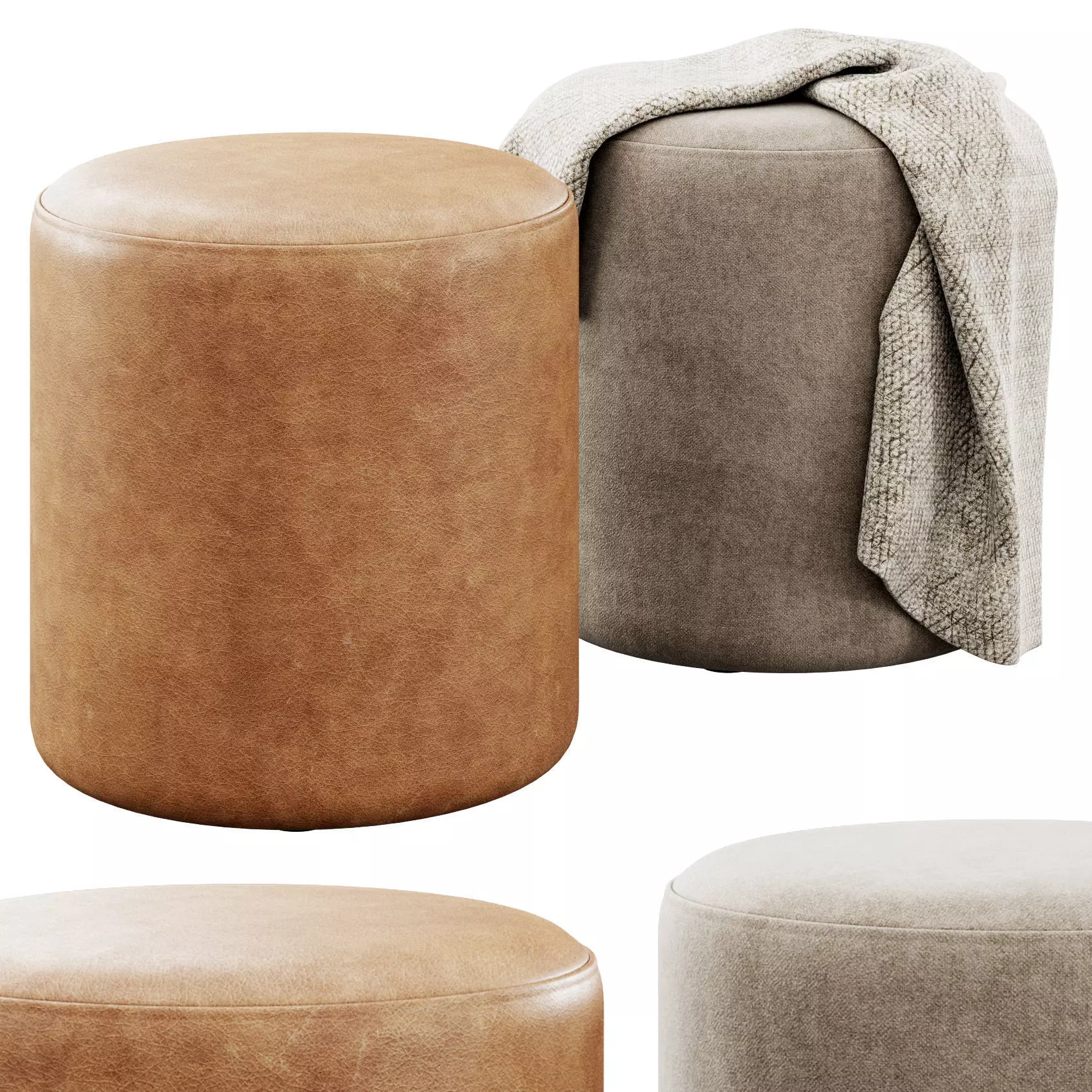 Cilo Leather Ottoman by Article 3D model | CGTrader