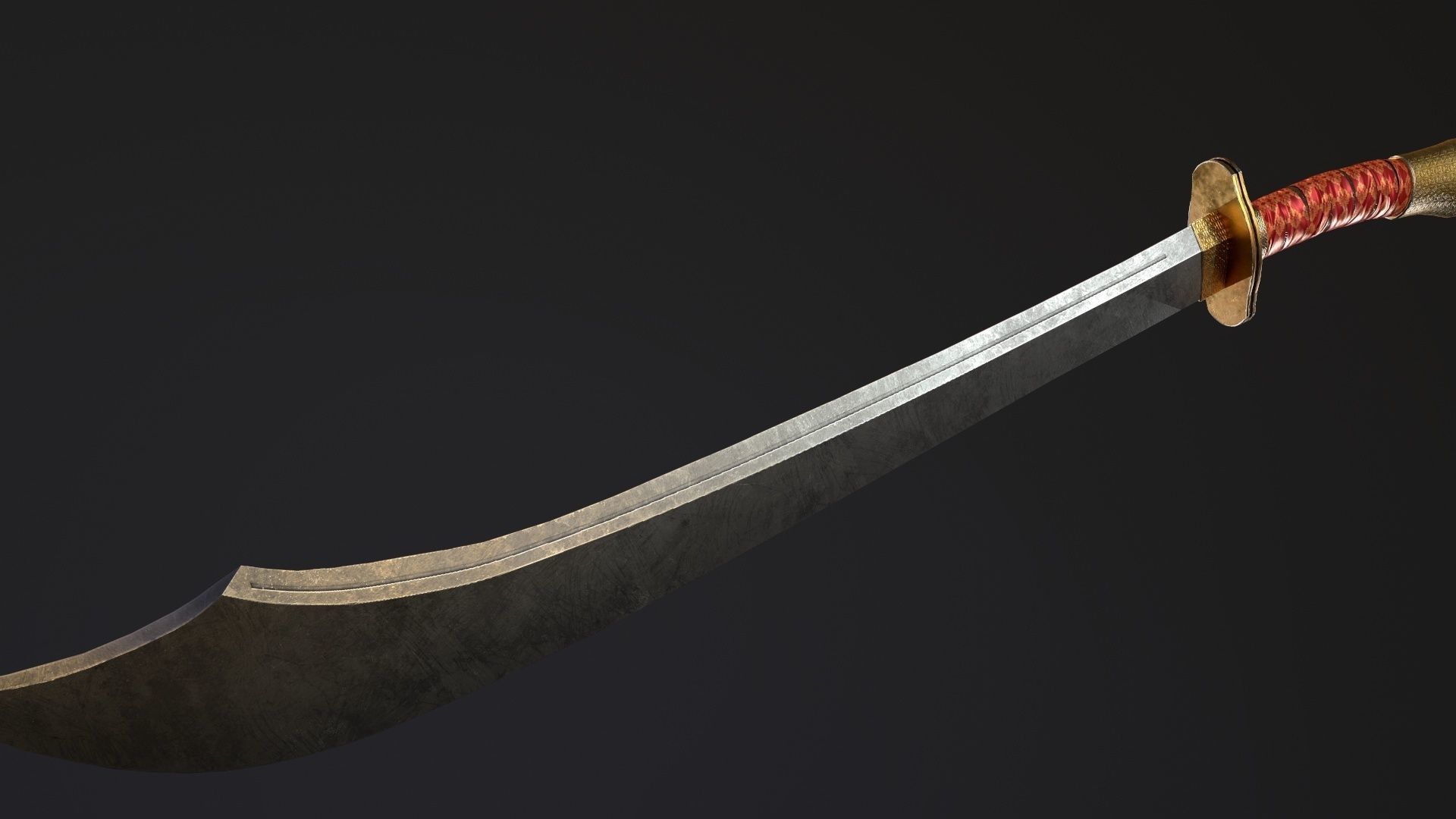 3D model Chinese Broad Sword PBR VR / AR / low-poly | CGTrader