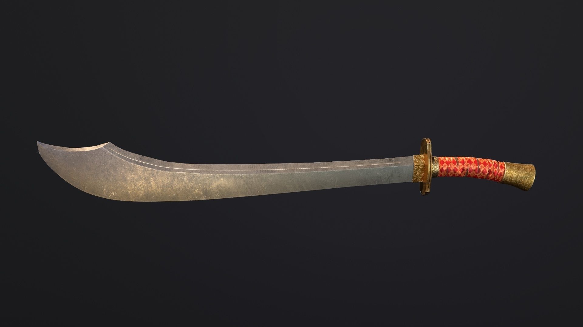 3D model Chinese Broad Sword PBR VR / AR / low-poly | CGTrader