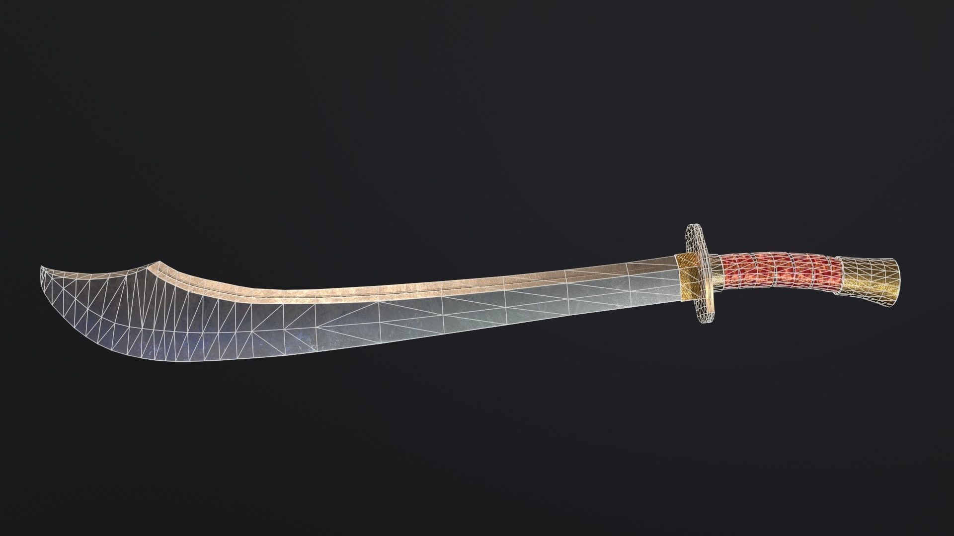3D model Chinese Broad Sword PBR VR / AR / low-poly | CGTrader