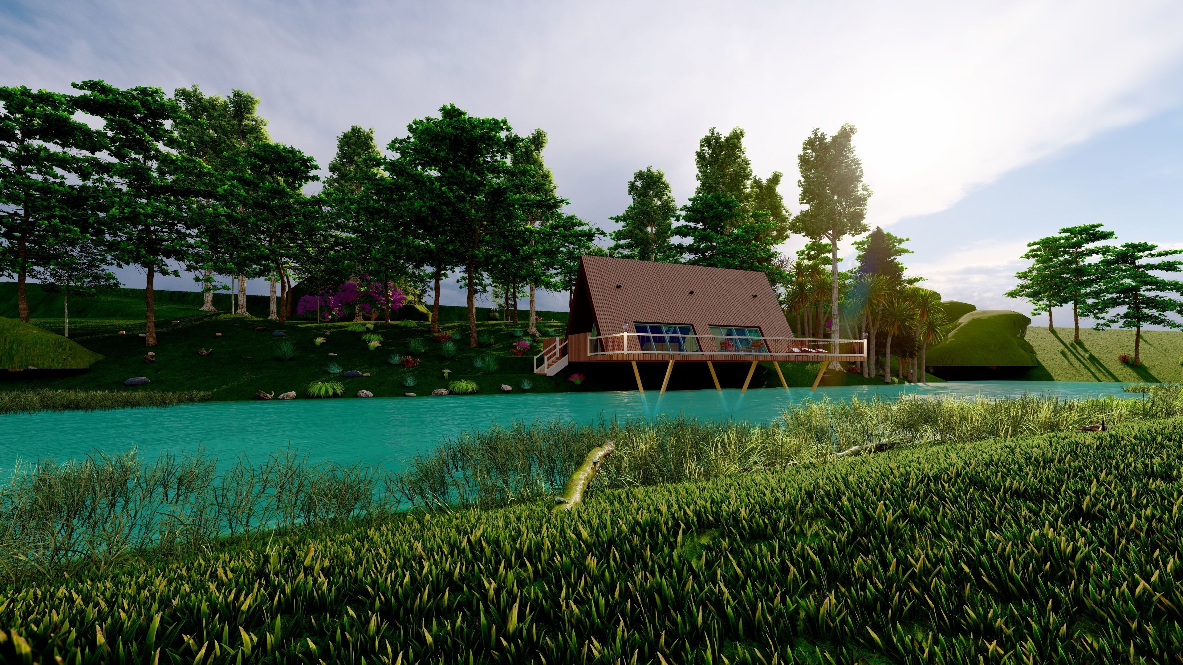 3D model Wooden Cabin house VR / AR / low-poly | CGTrader