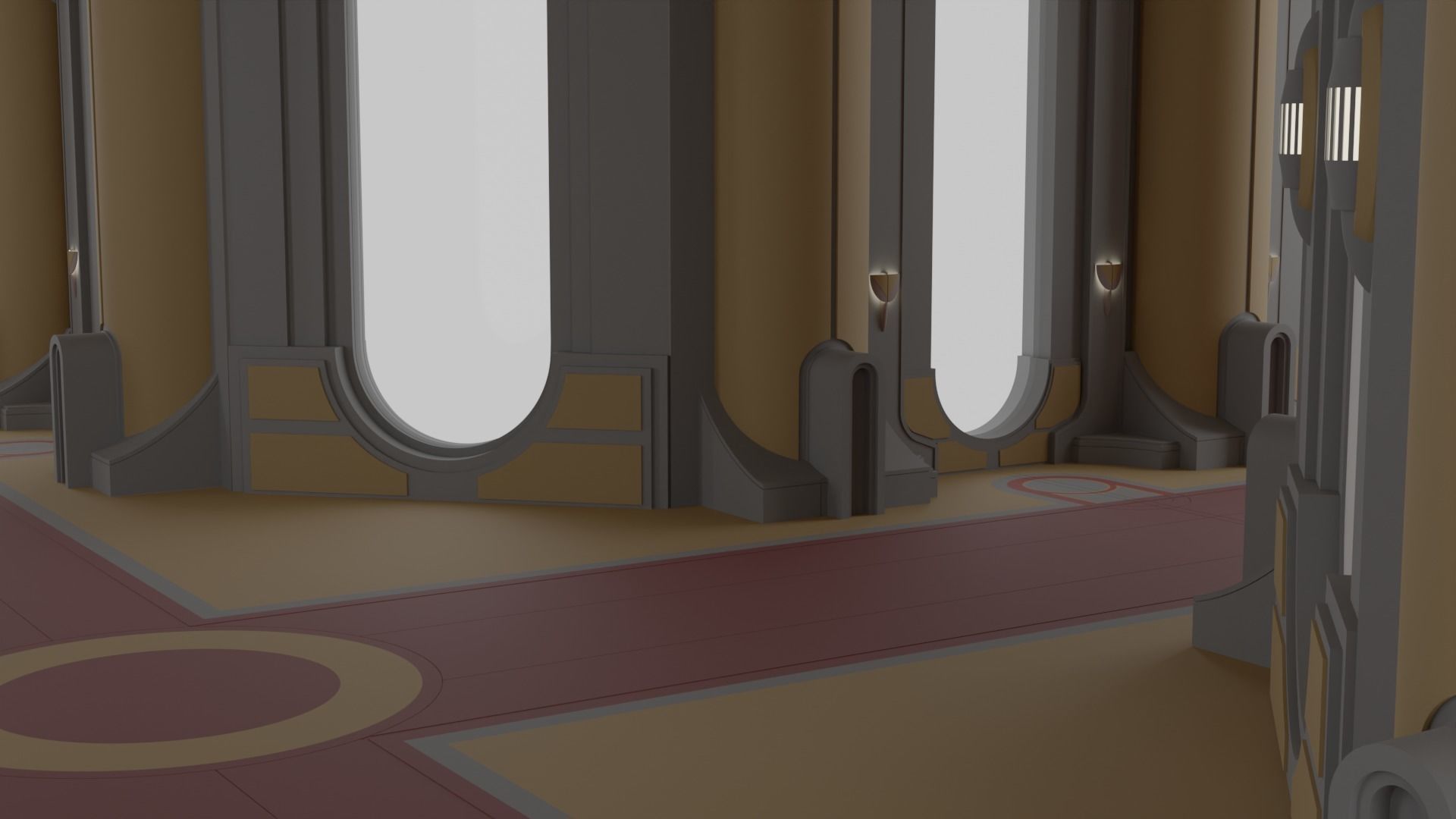 Jedi Temple Hallway Pack 3D model | CGTrader