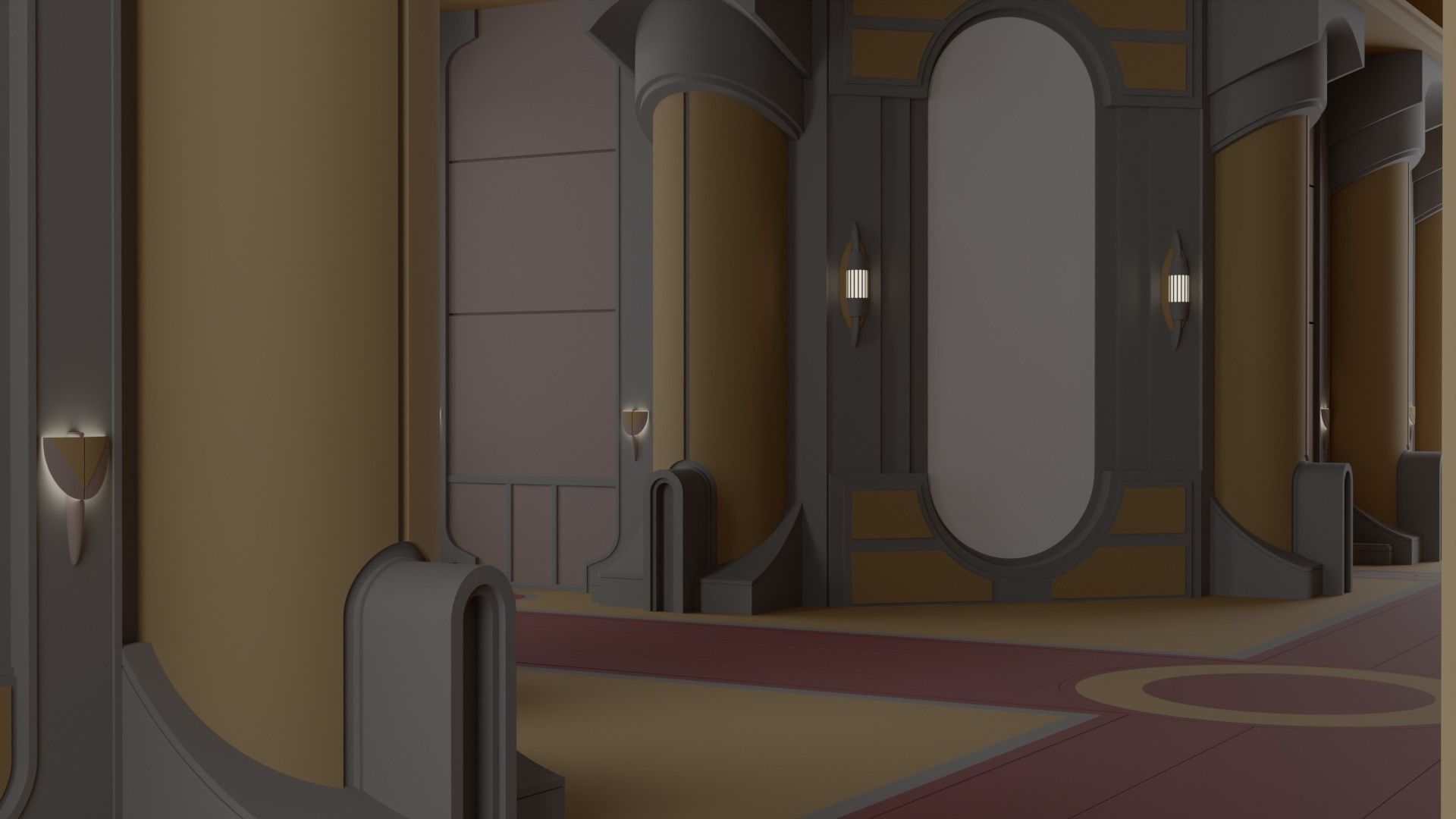 Jedi Temple Hallway Pack 3D model | CGTrader