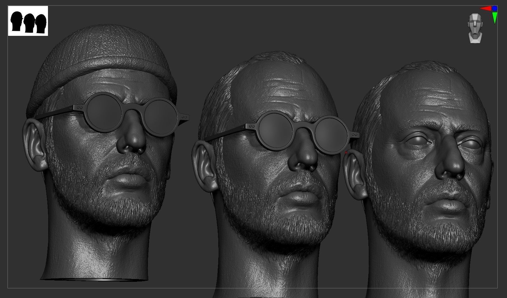 Leon The Professional - Jean Reno Head 3D model 3D printable | CGTrader