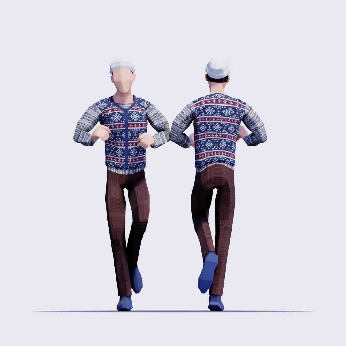 3D model Autumn People - Animated and Rigged VR / AR / low-poly | CGTrader