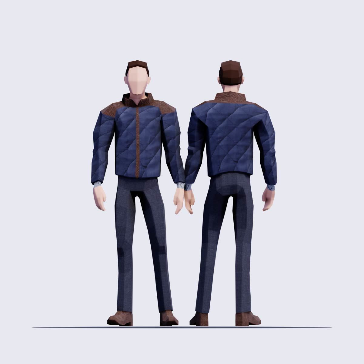 3D model Autumn People - Animated and Rigged VR / AR / low-poly | CGTrader