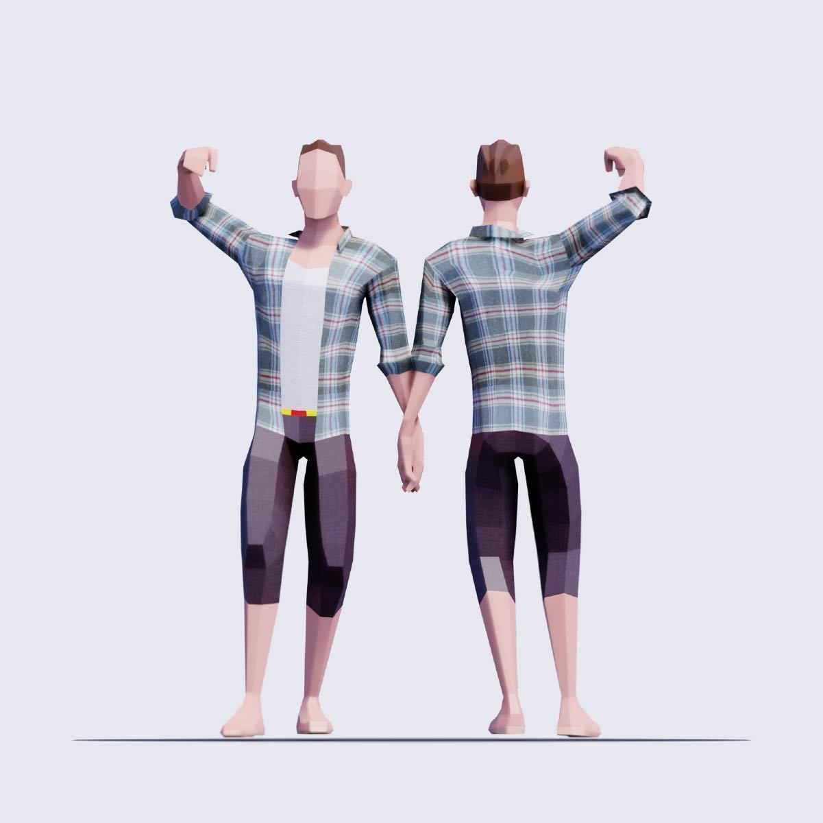 3D model Summer People - Animated and Rigged VR / AR / low-poly | CGTrader