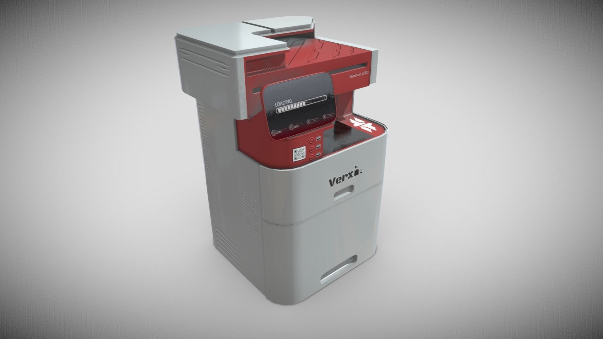 3D model Office Big Printer Red VR / AR / low-poly | CGTrader