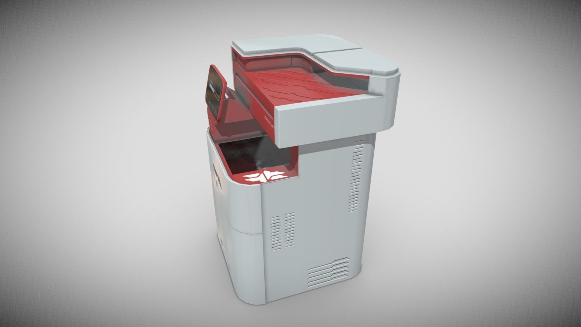 3D model Office Big Printer Red VR / AR / low-poly | CGTrader