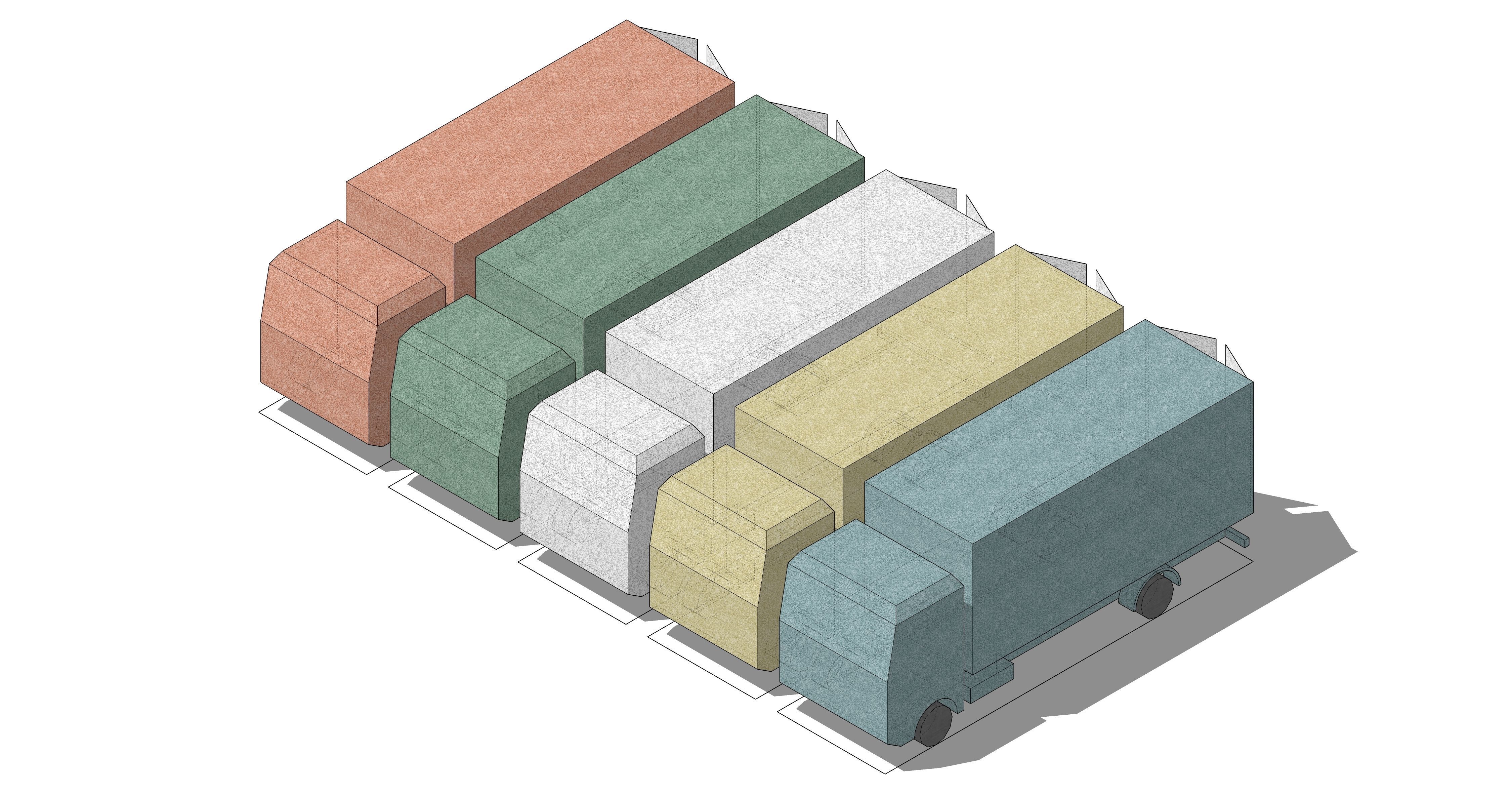 Set of Simple Transport 3D model | CGTrader