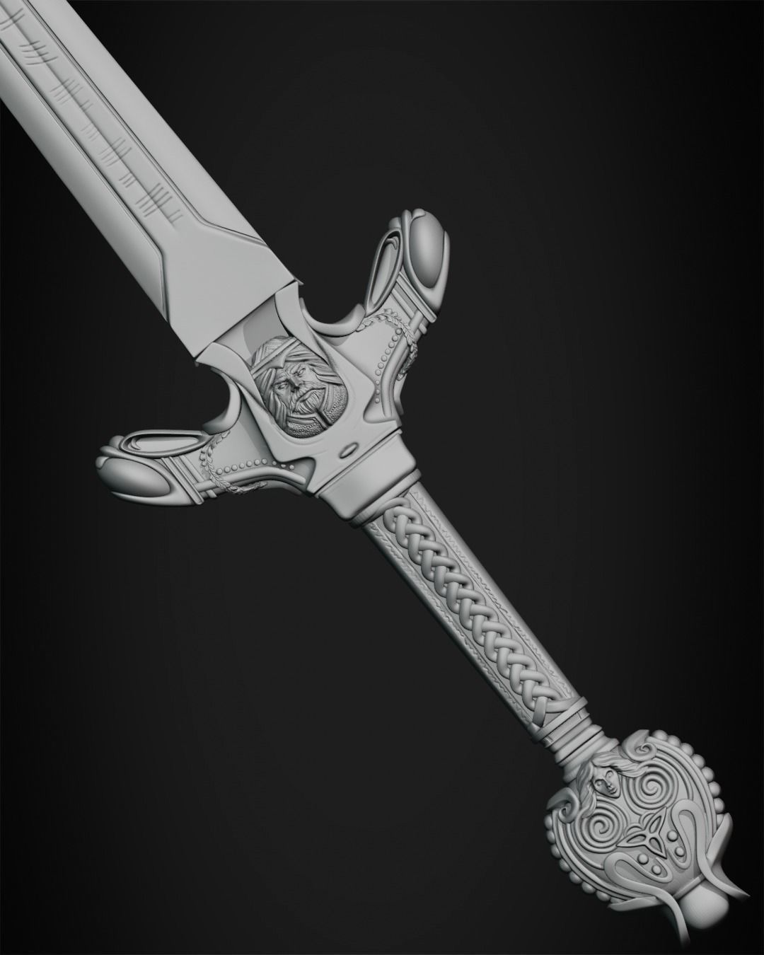 King Arthur Excalibur Sword for Cosplay 3D model 3D printable | CGTrader