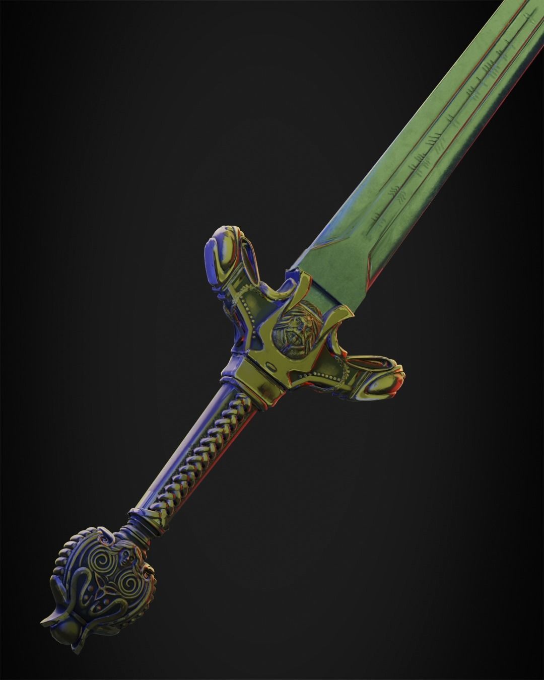 King Arthur Excalibur Sword for Cosplay 3D model 3D printable | CGTrader