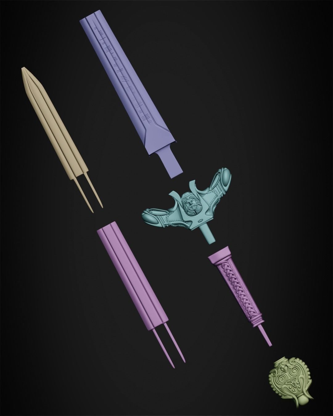 King Arthur Excalibur Sword for Cosplay 3D model 3D printable | CGTrader