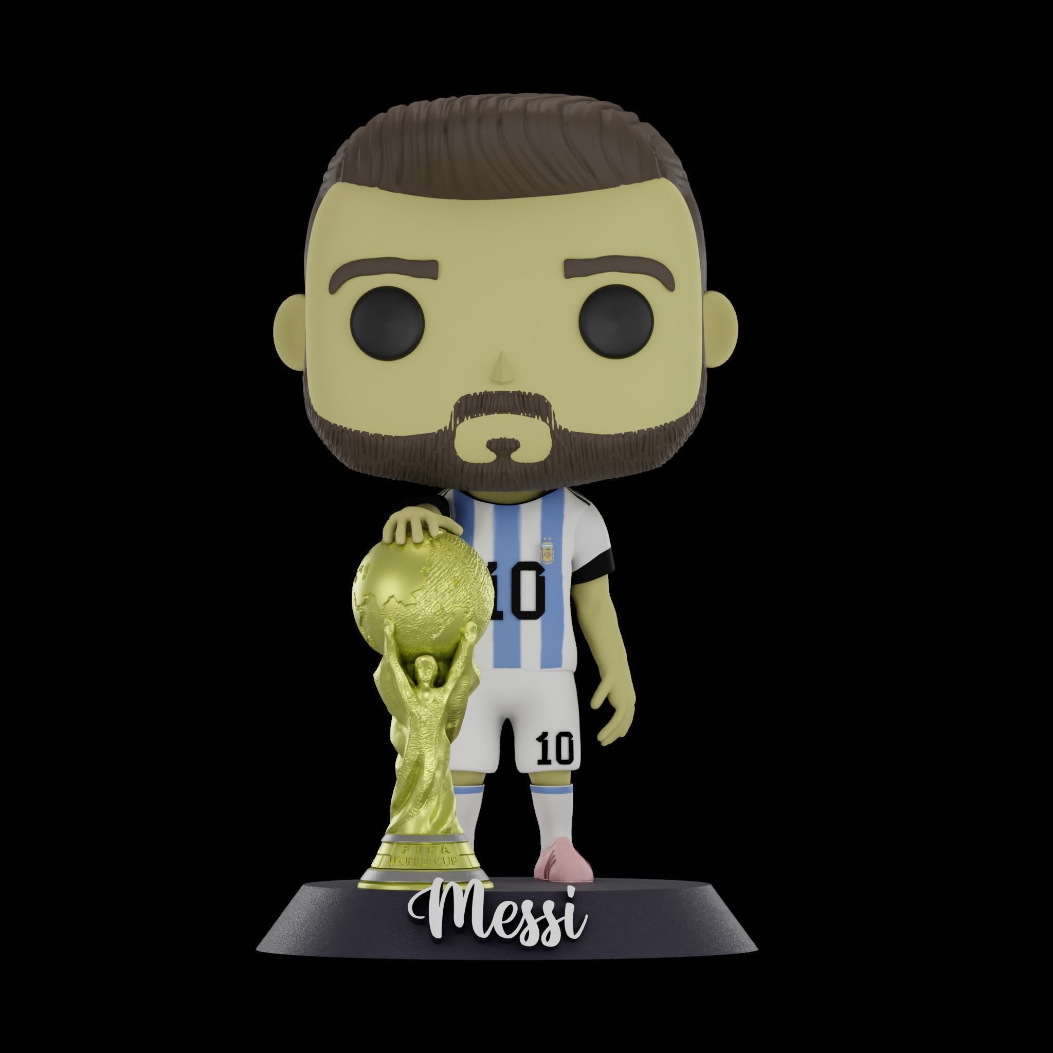 Custom POP - Messi Champion 3D model 3D printable | CGTrader