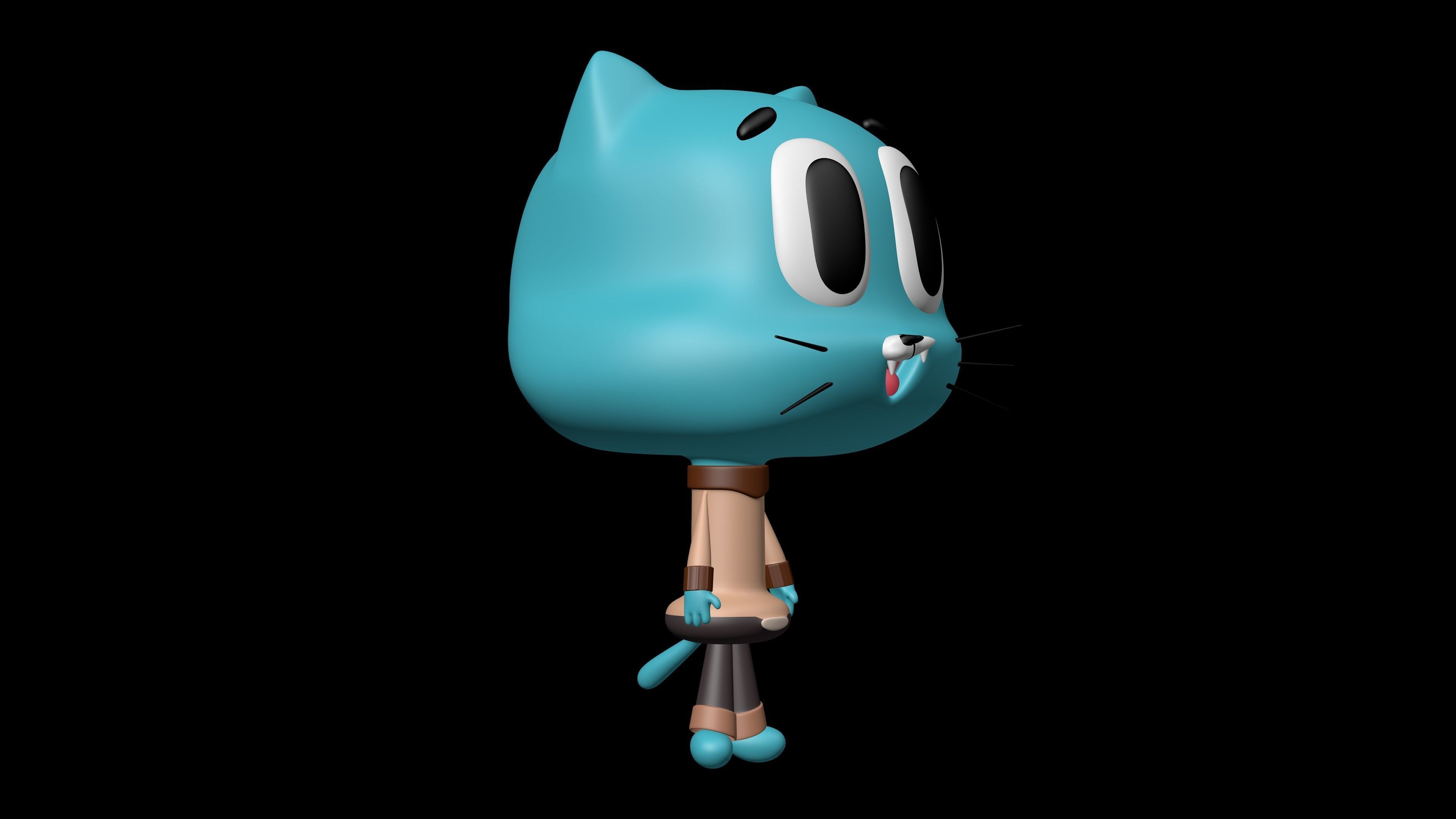 Gumball low poly cartoon cat 3D model | CGTrader