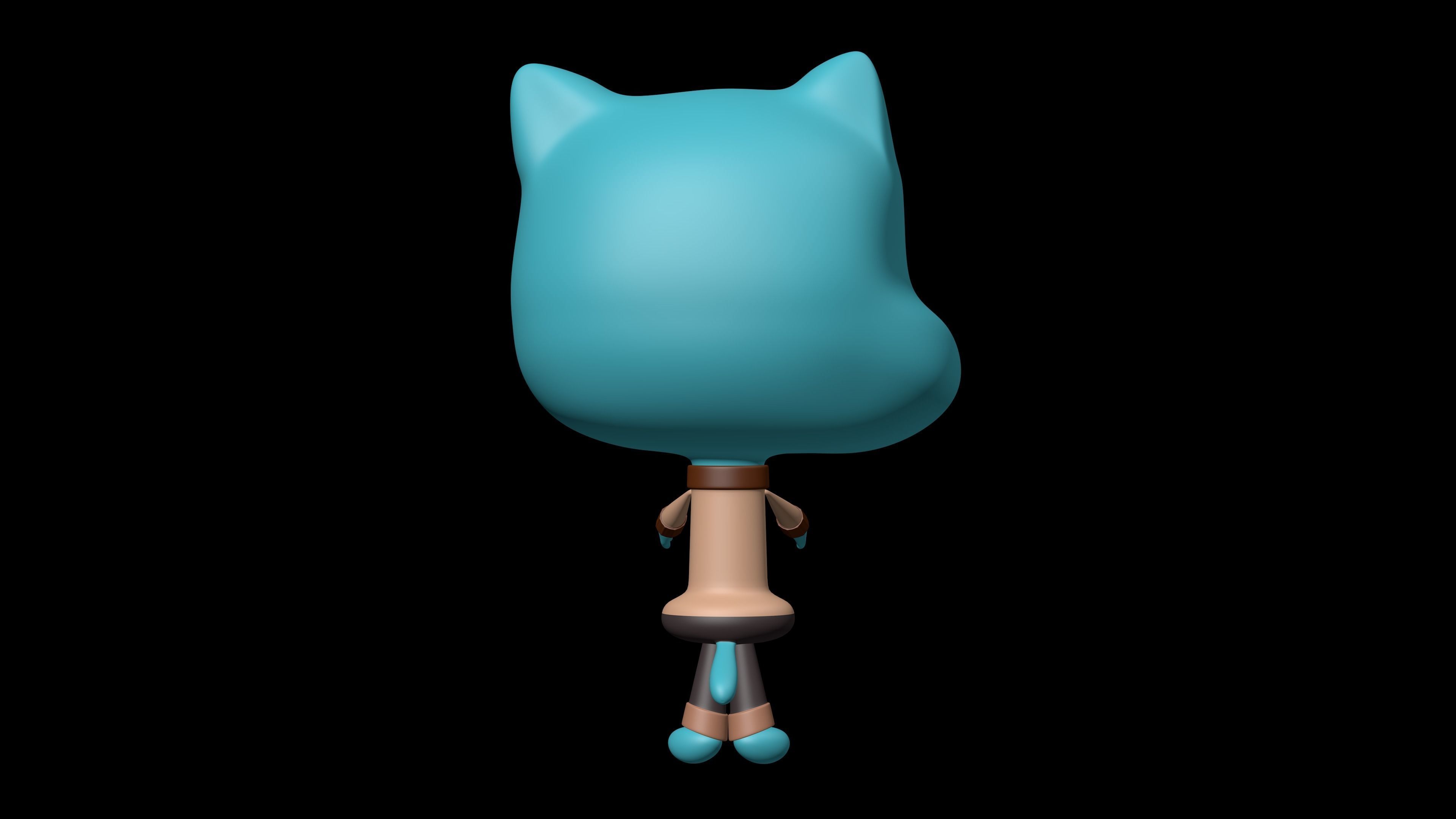 Gumball low poly cartoon cat 3D model | CGTrader