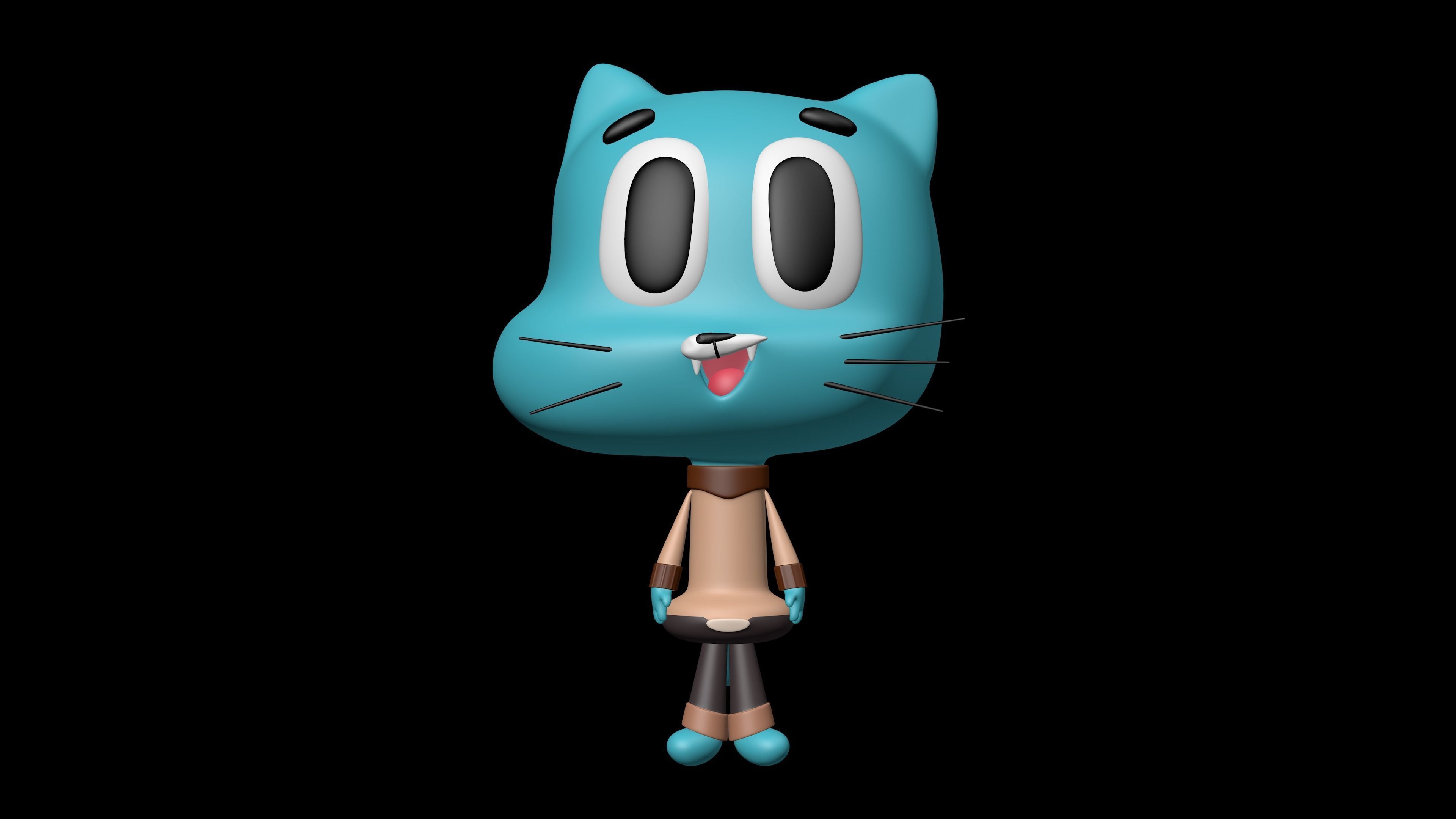 Gumball low poly cartoon cat 3D model | CGTrader