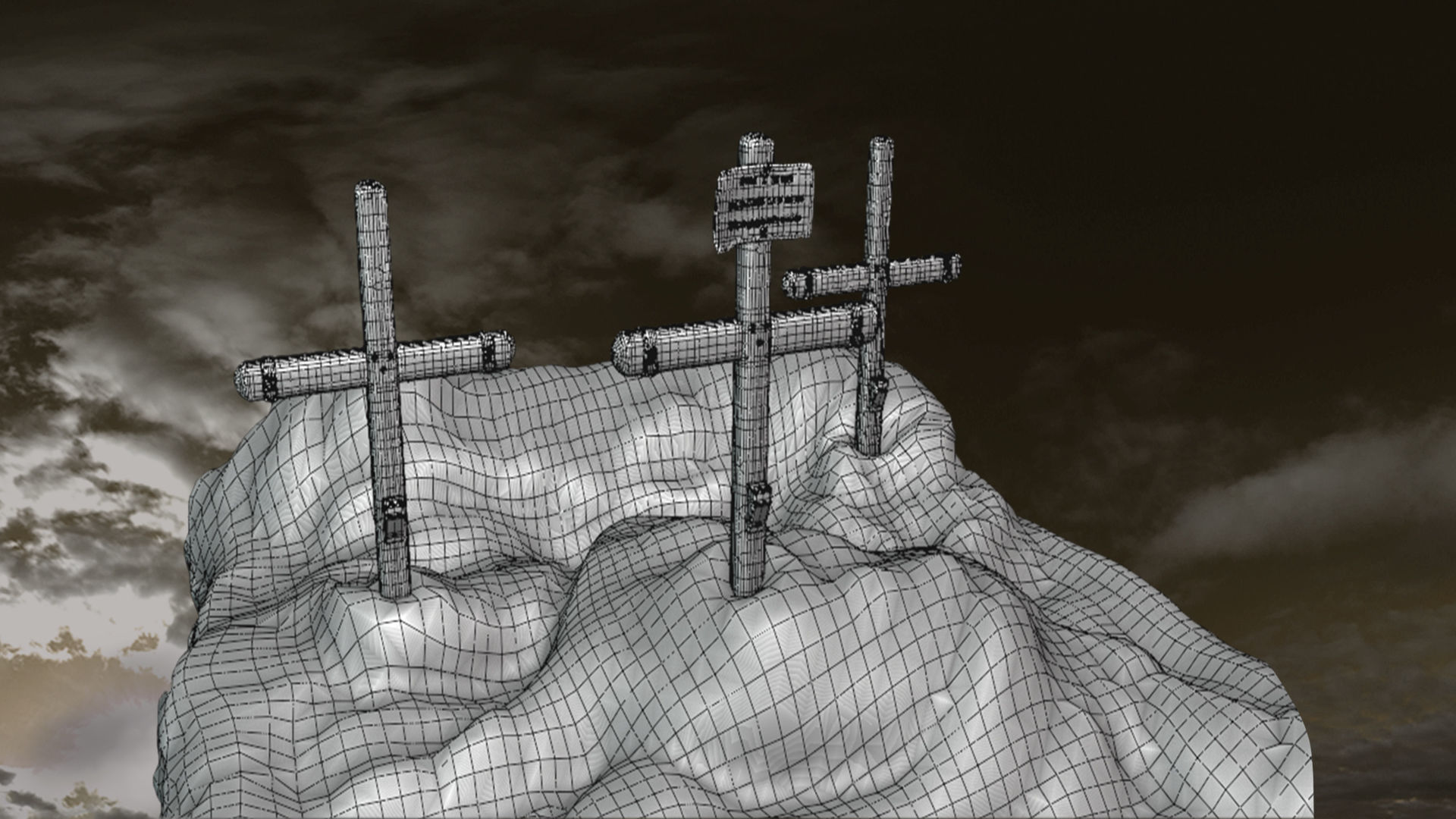 Diorama -The 3 Crosses - Jesus Christ free VR / AR / low-poly 3D model ...