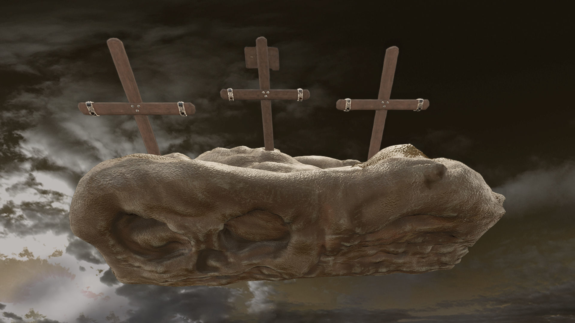 Diorama -The 3 Crosses - Jesus Christ free VR / AR / low-poly 3D model ...