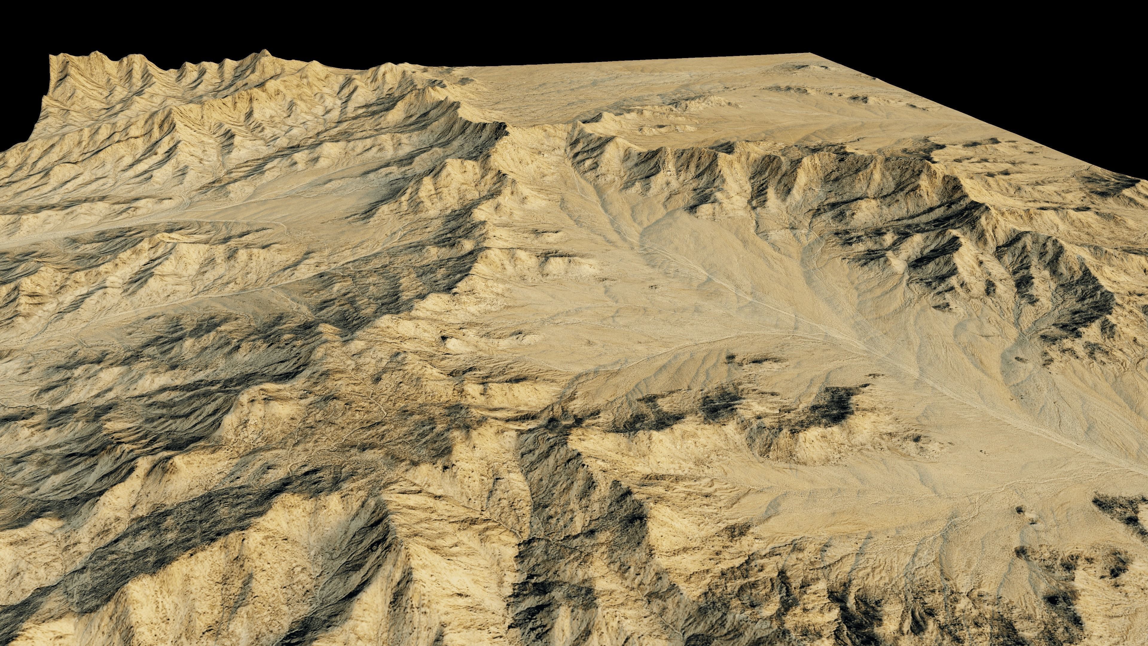 3D model Desert with mountainous terrain VR / AR / low-poly | CGTrader