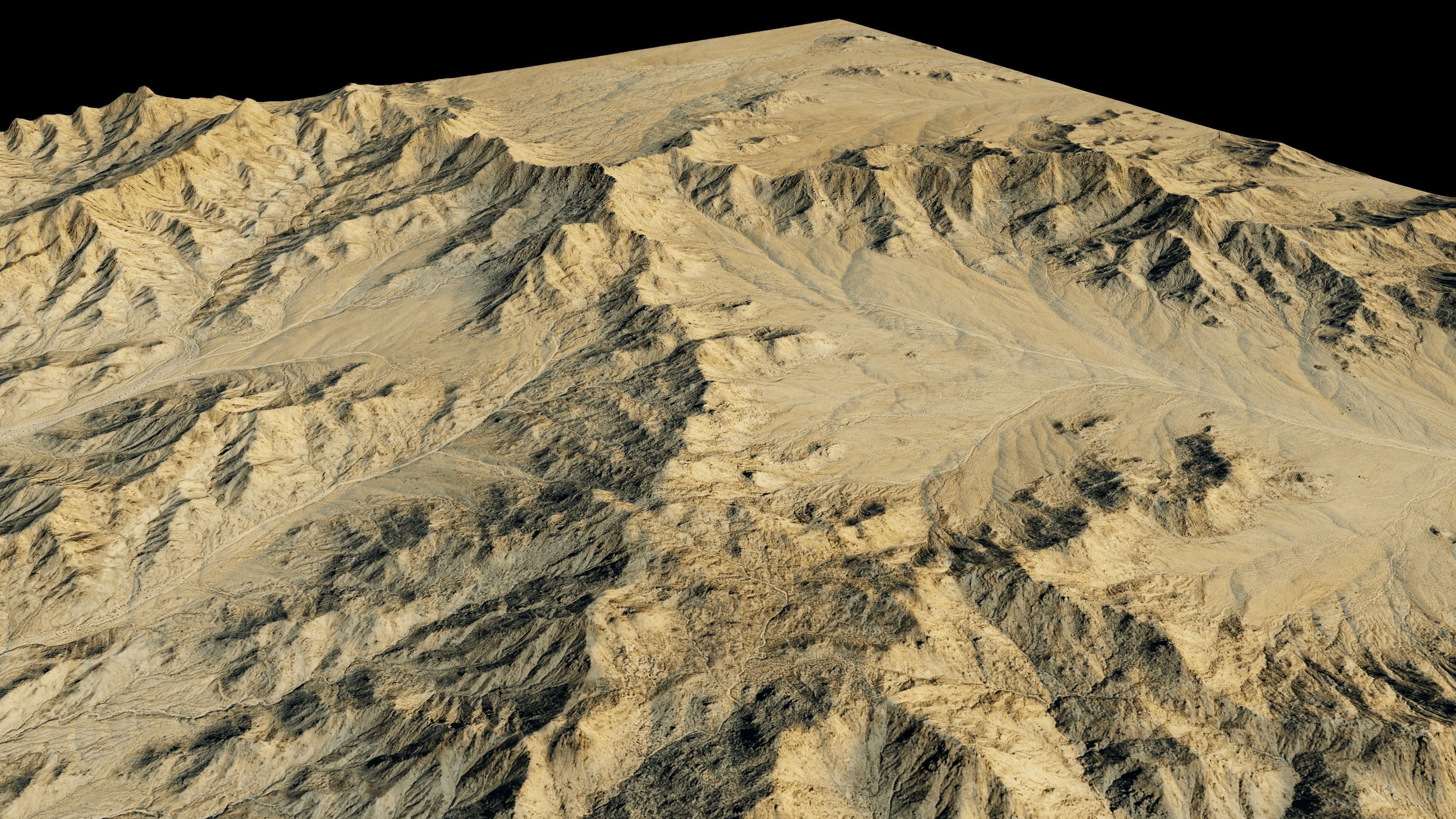 3D model Desert with mountainous terrain VR / AR / low-poly | CGTrader