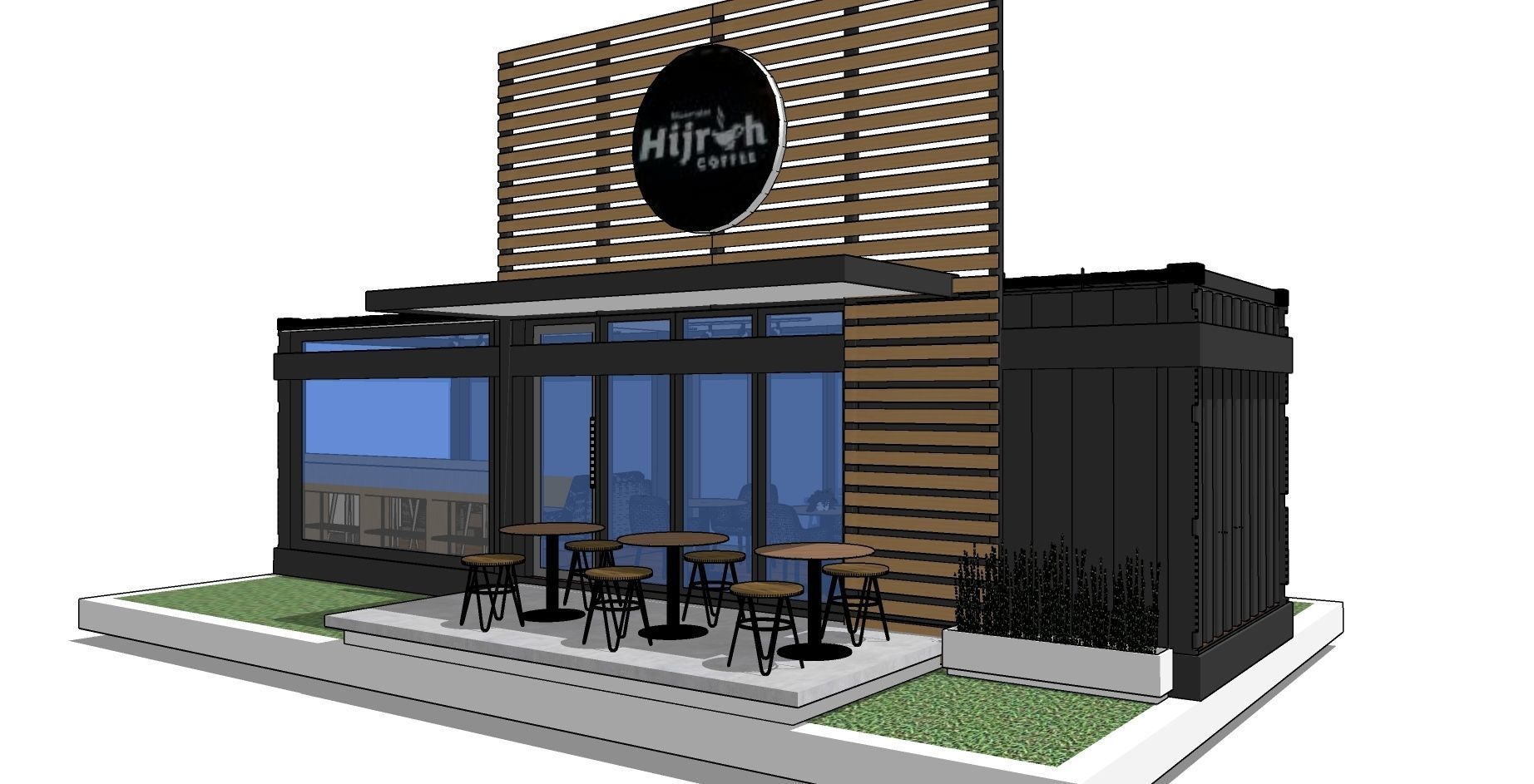 3D model CONTAINER COFEE SHOP VR / AR / low-poly | CGTrader