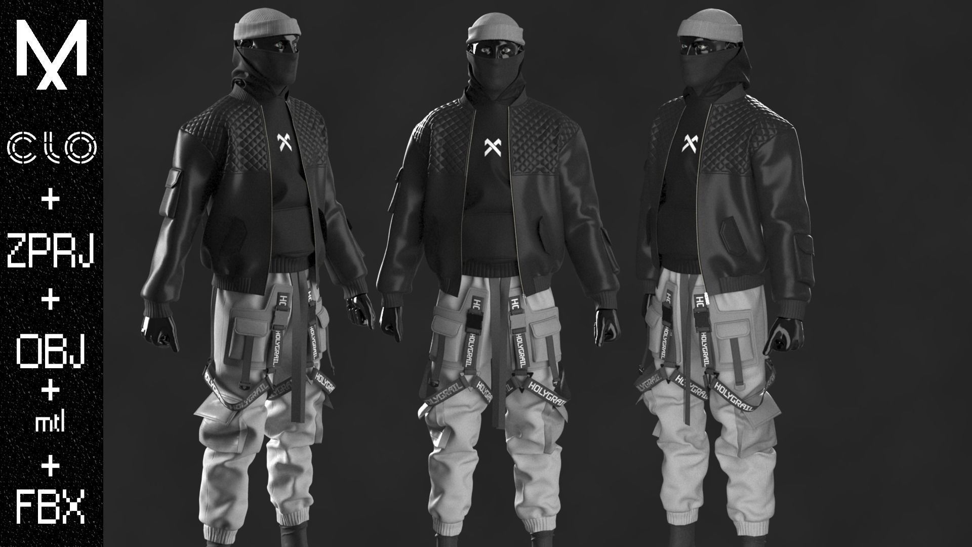 CyberPunk Outfit Style OBJ mtl FBX ZPRJ 3D model | CGTrader