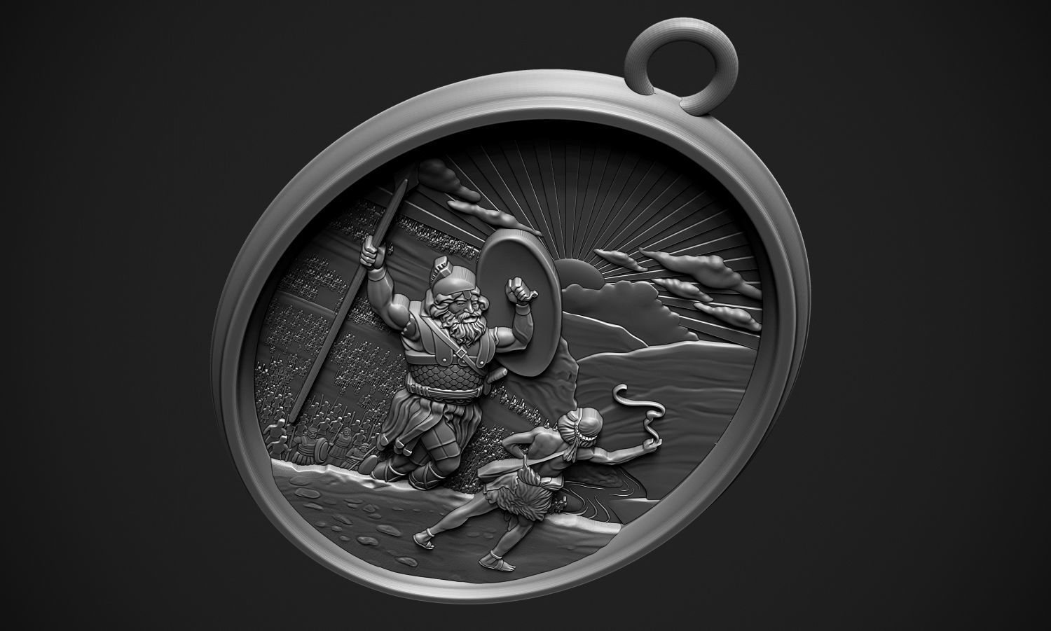 David and Goliath 3D model 3D printable | CGTrader
